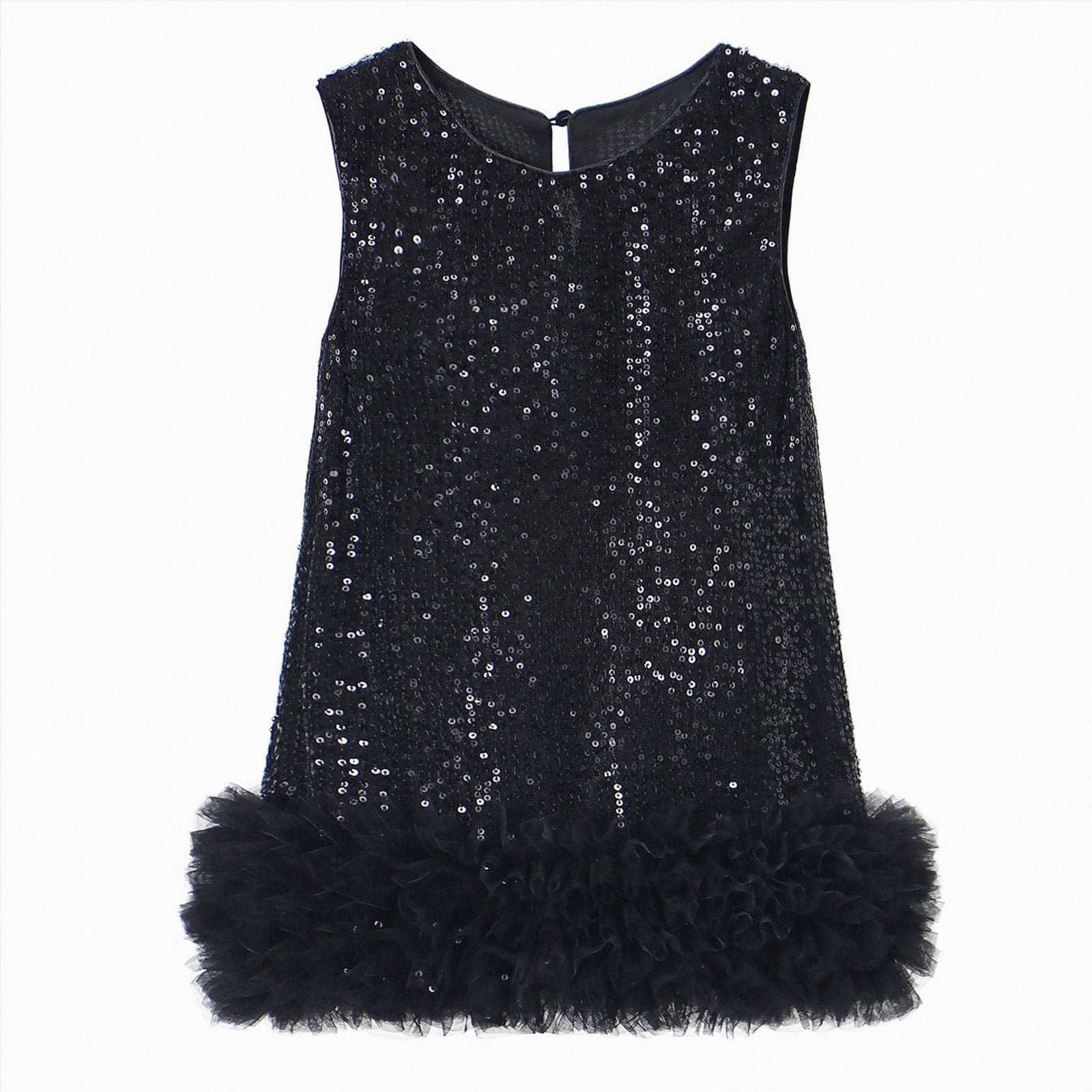UAYOTSE Girls Sequin Dress A Line Sparkly Sleeveless Wedding Gown Party ...