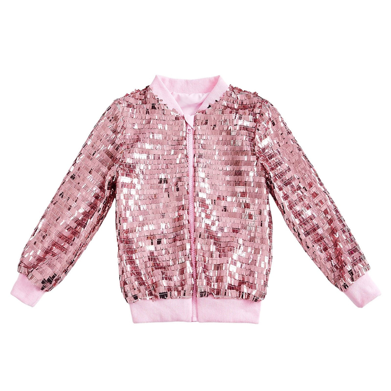 UAYOTSE Girls Sequin Jackets Kids Bomber Jacket Zip Up Coat Sparkle ...