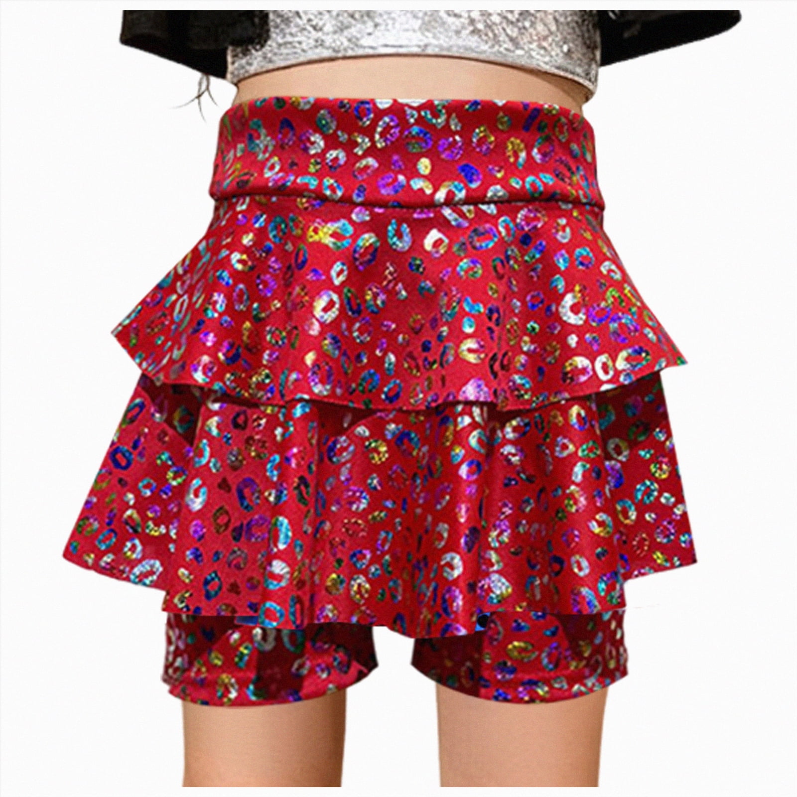 UAYOTSE Girls Sequin Skirt Elastic Waist Glitter Sparkly Skirt with ...