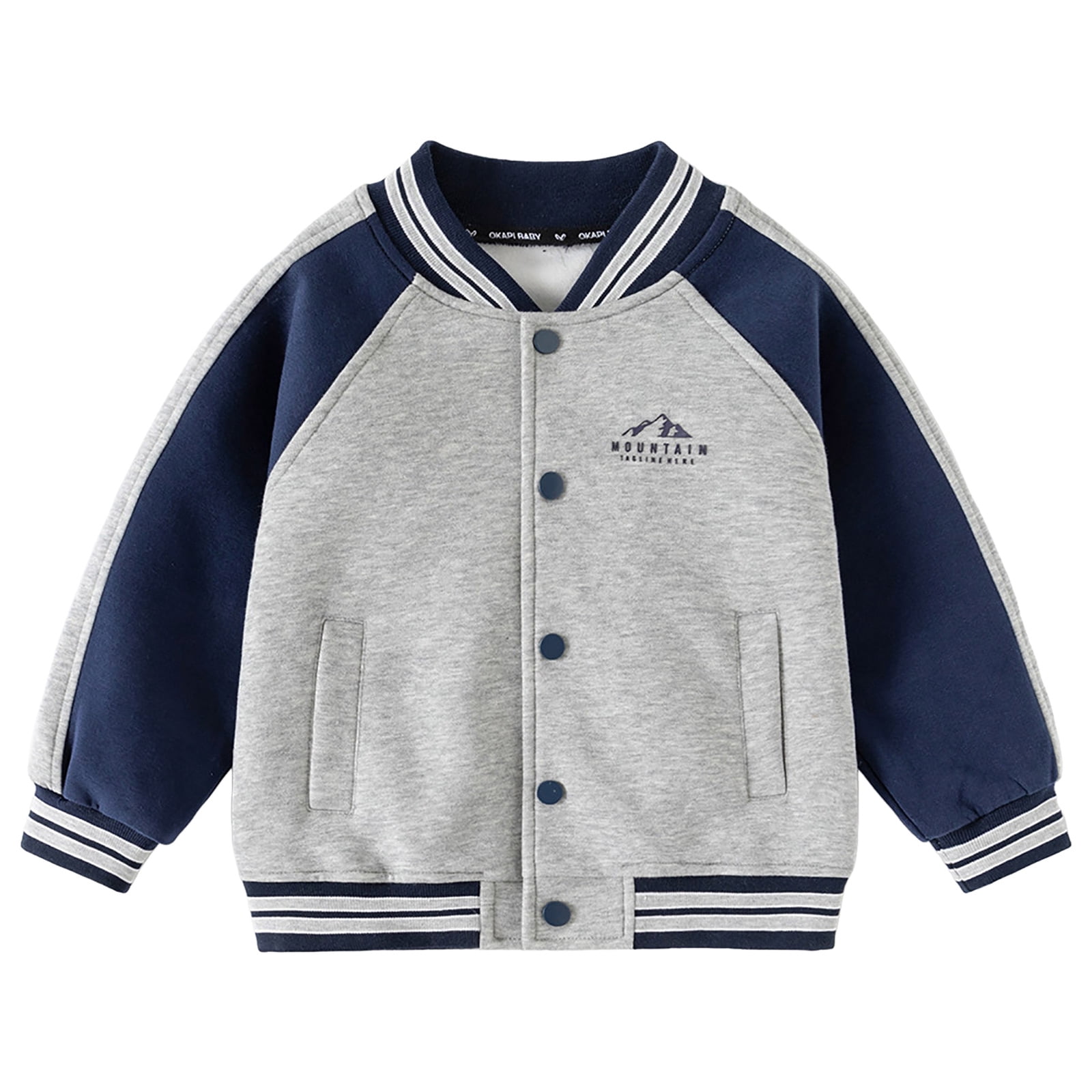 UAYOTSE Kids Baseball Jacket Letterman Coat Fall Winter Fleece Vintage ...