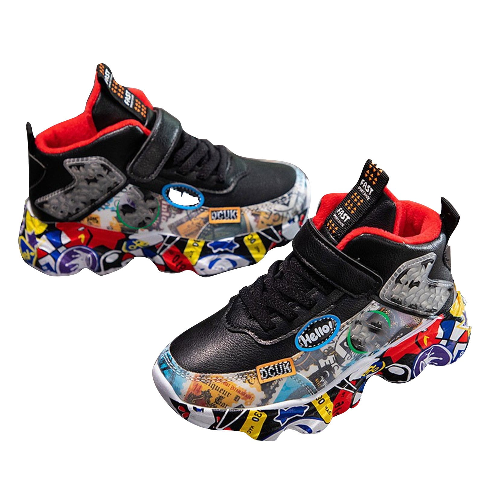 UAYOTSE Kids' Leather Sneakers Unisex Dad Shoes for Boys and Girls Mid ...
