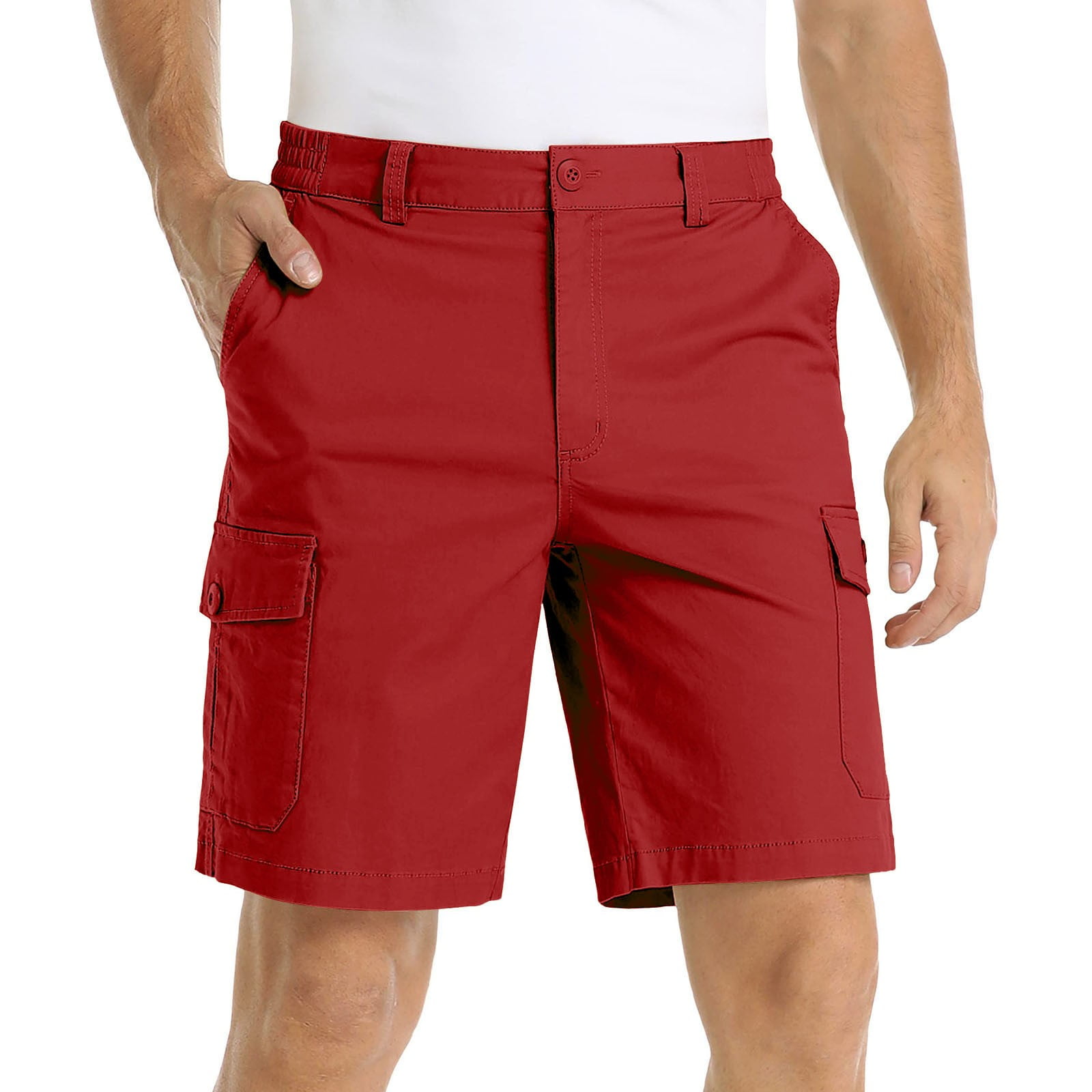 UAYOTSE Men's Lightweight Cargo Shorts with Pockets Cotton Shorts for ...