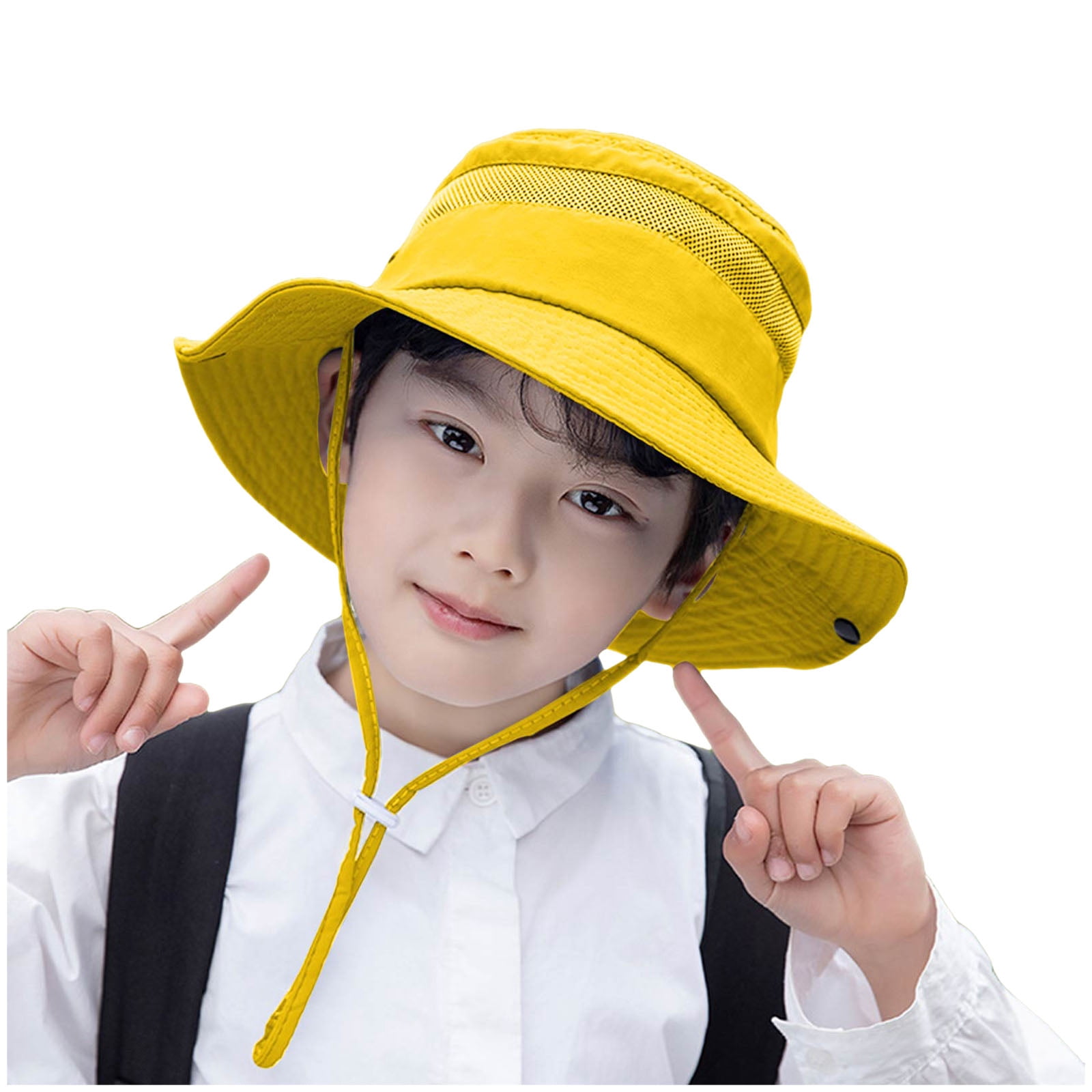 UAYOTSE Outdoor Kids Sun Hat for Boys Girls Wide Brim Mesh Bucket Hat ...