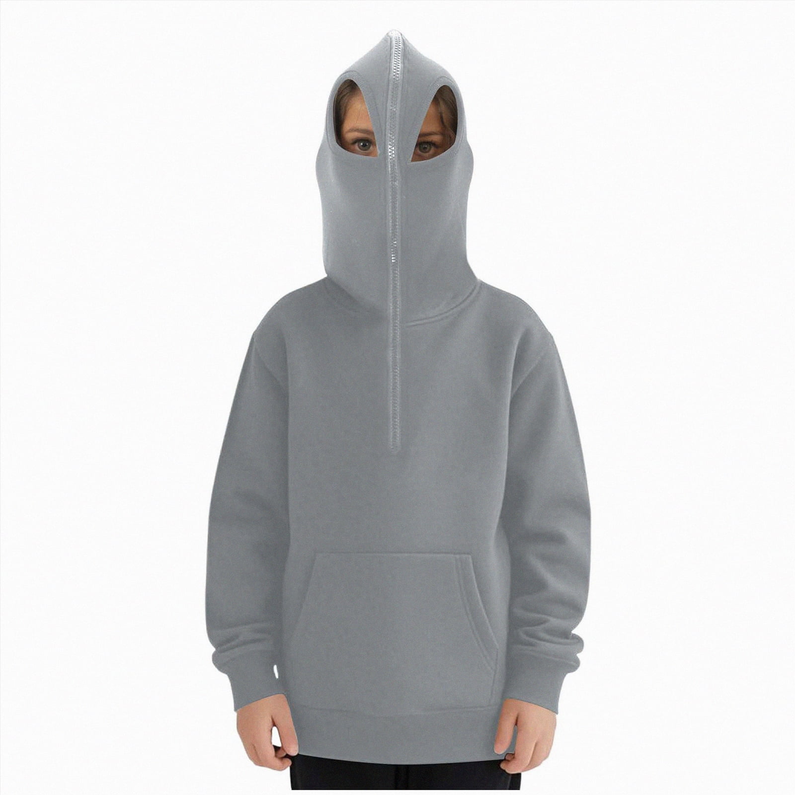 UAYOTSE Teen Boys Girls Half Zipper Crop Pullover Hoodies With Thumb ...
