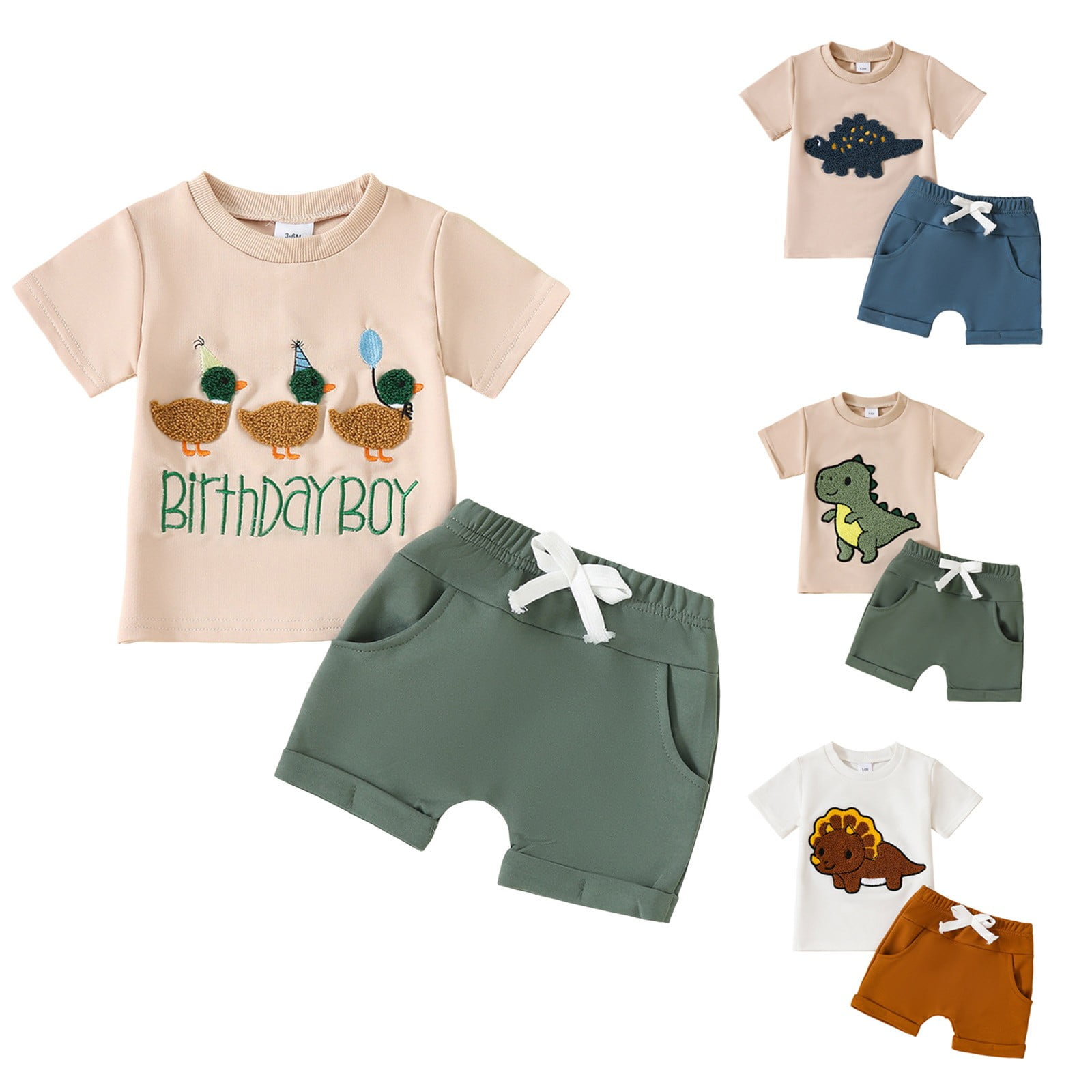 UAYOTSE Toddler Baby Boy Summer Outfit Embroidered Short Sleeve T Shirt ...