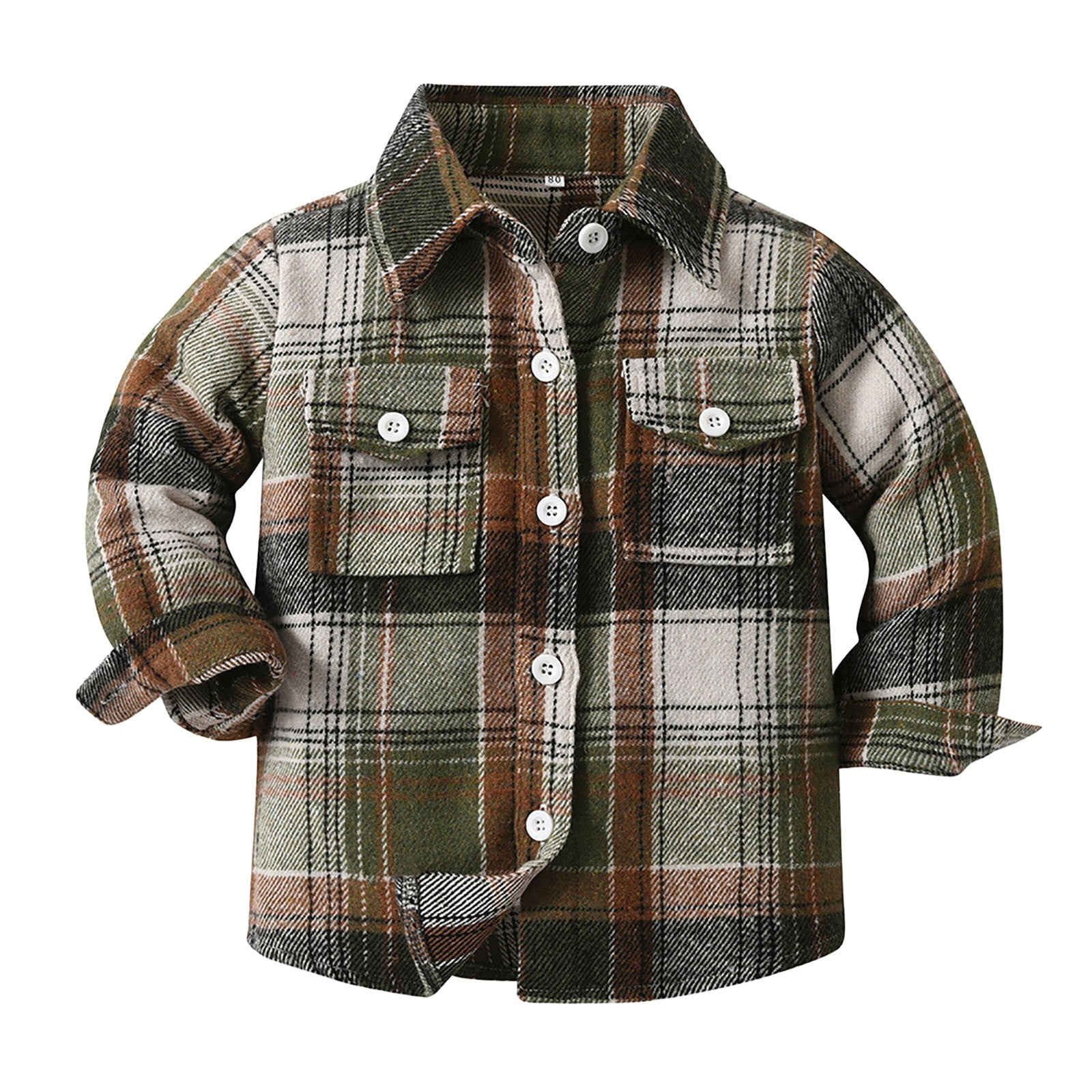 UAYOTSE Toddler Flannel Shirt Jacket Plaid Long Sleeve Lapel Button up ...