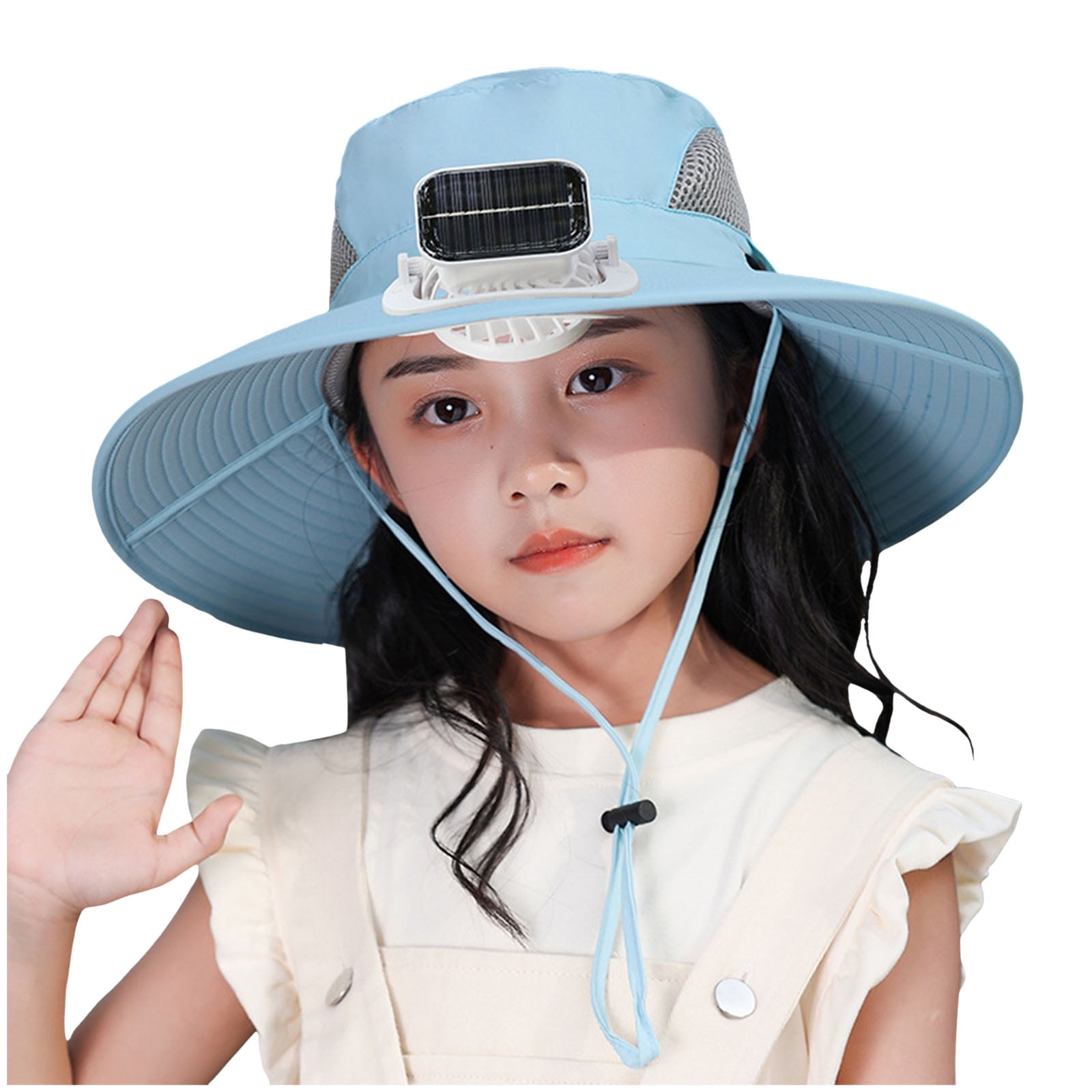 UAYOTSE Wide Brim Solar Fan Hat for Kids Hat with 1 Solar Power Fan ...