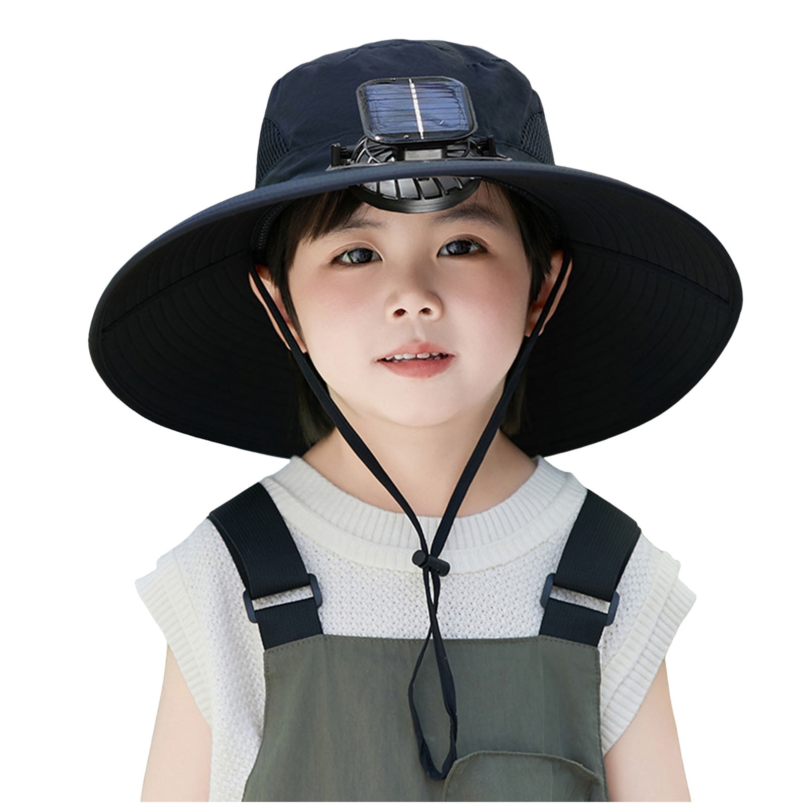 UAYOTSE Wide Brim Solar Fan Hat for Kids Hat with 1 Solar Power Fan ...