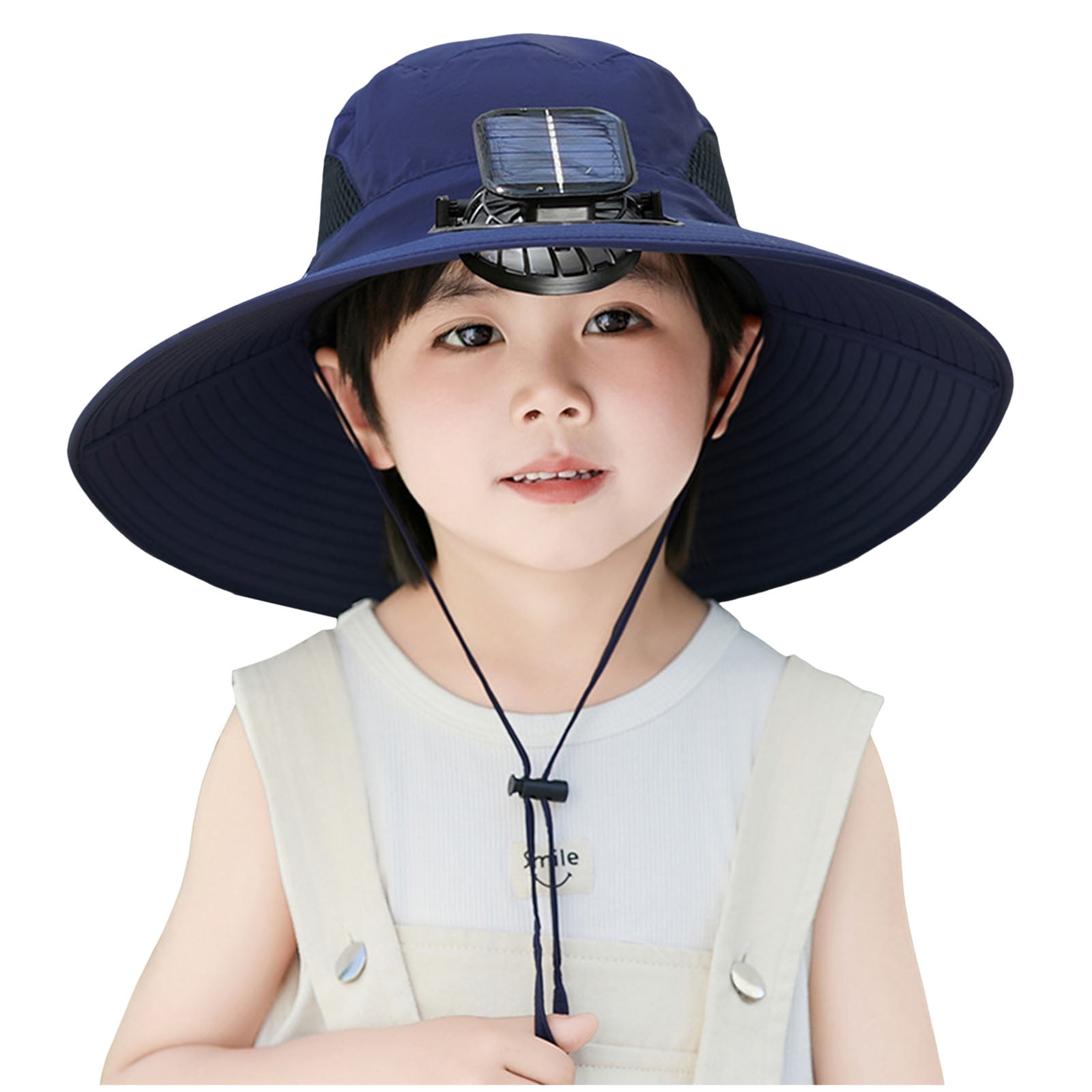 UAYOTSE Wide Brim Solar Fan Hat for Kids Hat with 1 Solar Power Fan ...