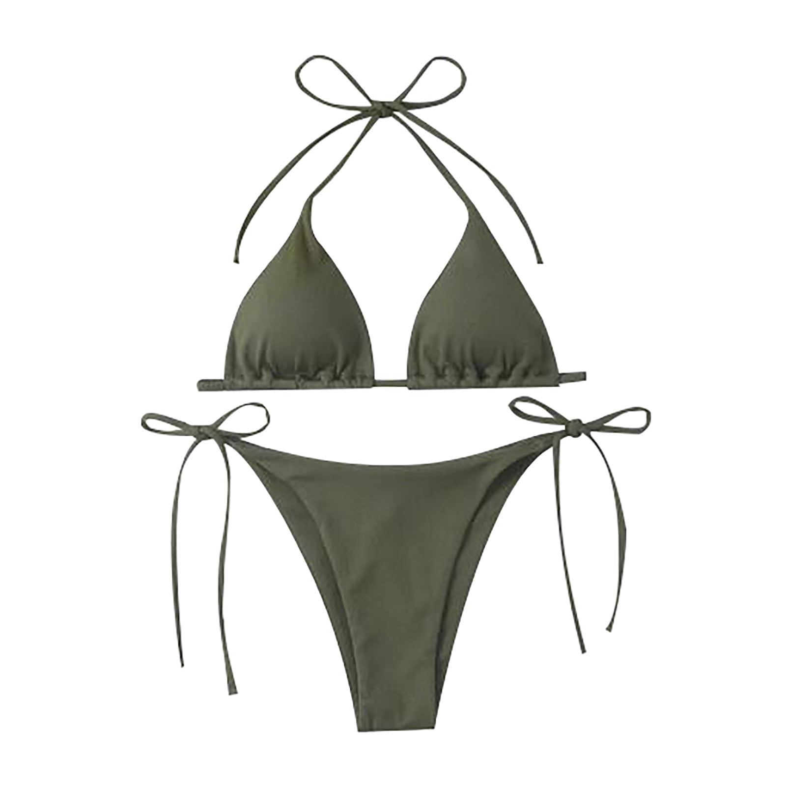 UAYOTSE Women String Bikini Set Halter Side Tie Two Piece Swimsuit ...