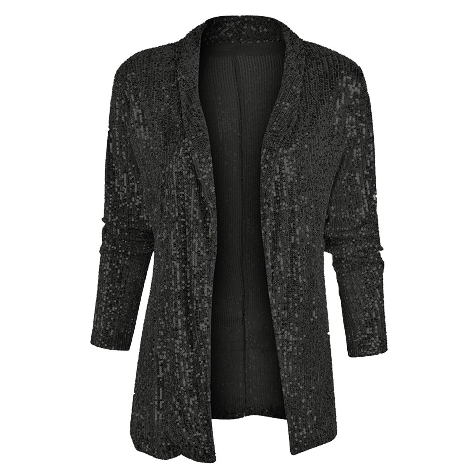 UAYOTSE Women's Sequin Fringe Jacket Disco Theme Star Tassel Earrings ...