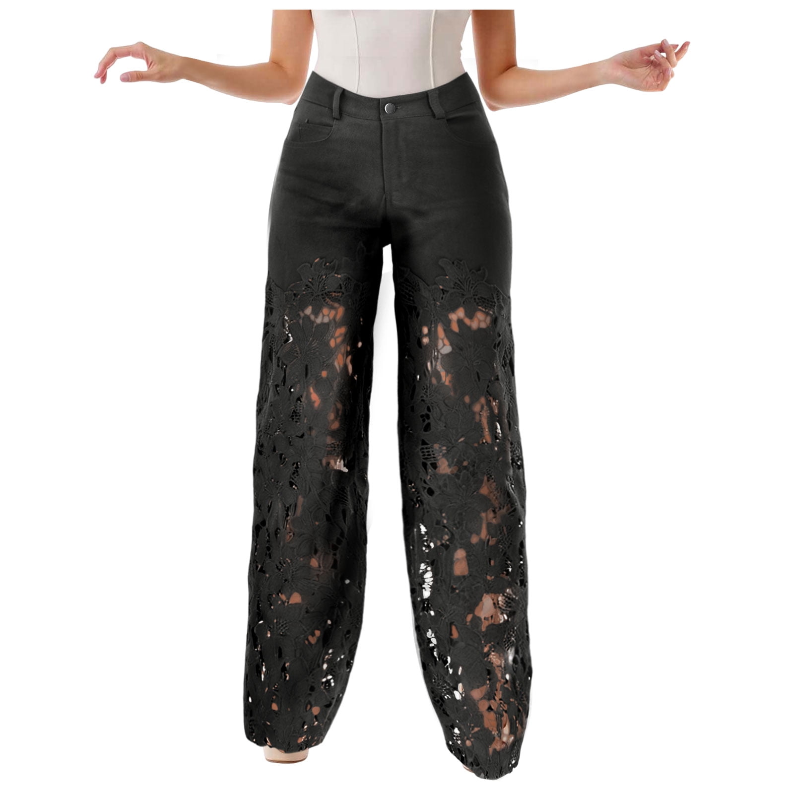 UAYOTSE Womens Wide Leg Pants on Clearance Jeans for Women Denim Loose ...