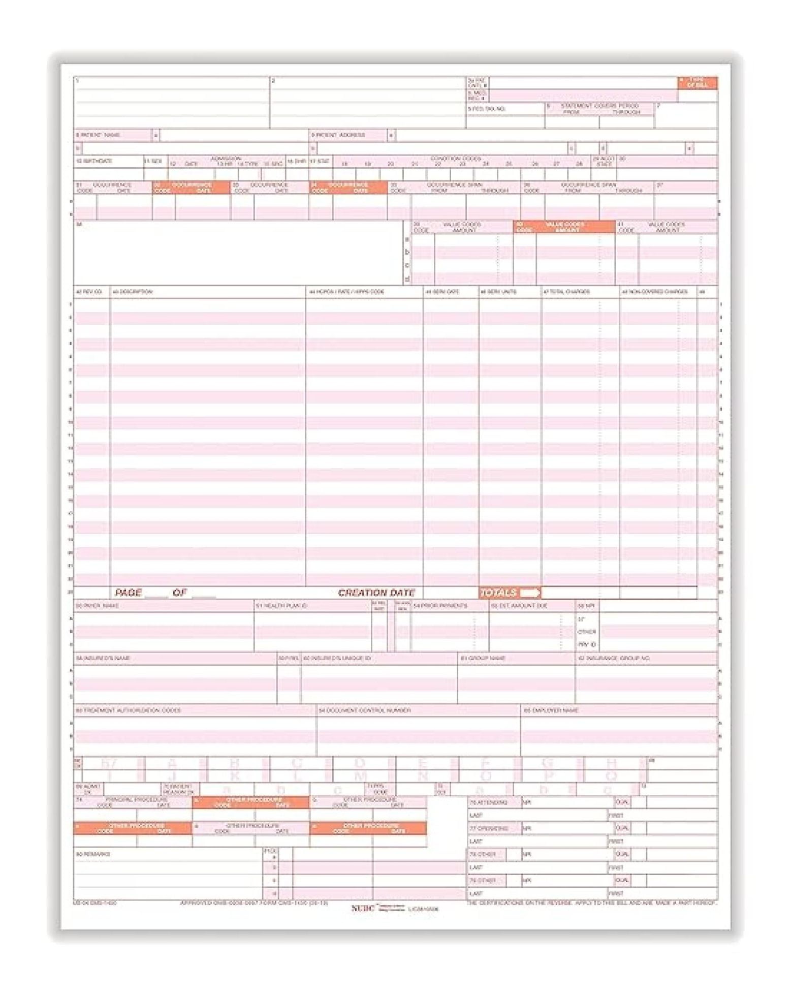 UB-04 CMS-1450 Health Insurance Claim Forms - 2500ct - Laser Printer Compatible - Provider NPI ...