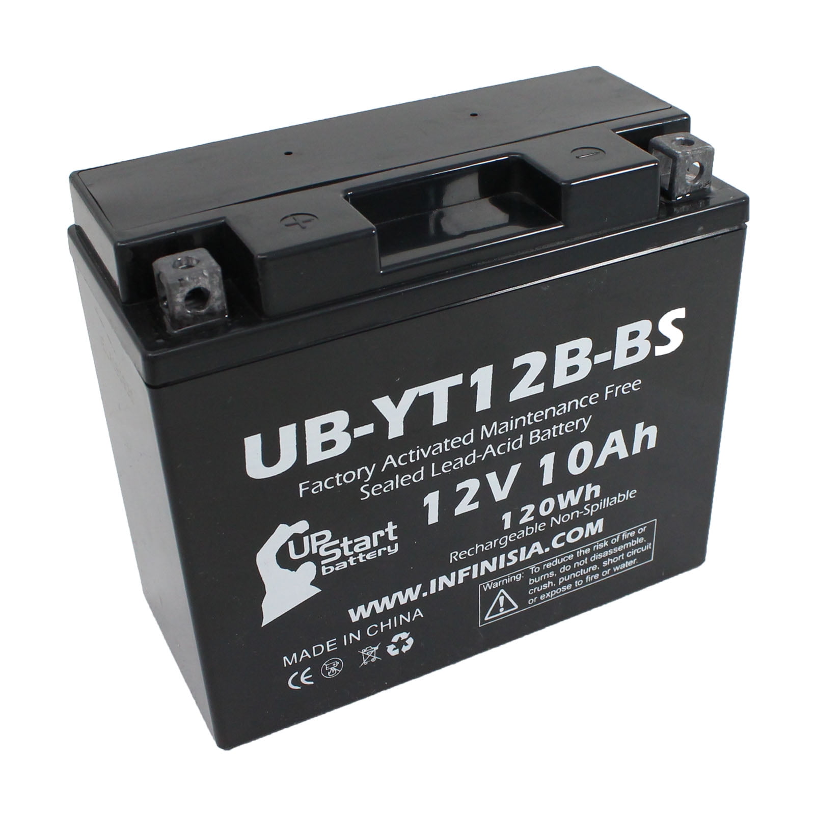 UB-YT12B-BS Battery Replacement for 2010 Yamaha XVS650 V-Star (All) 650 ...