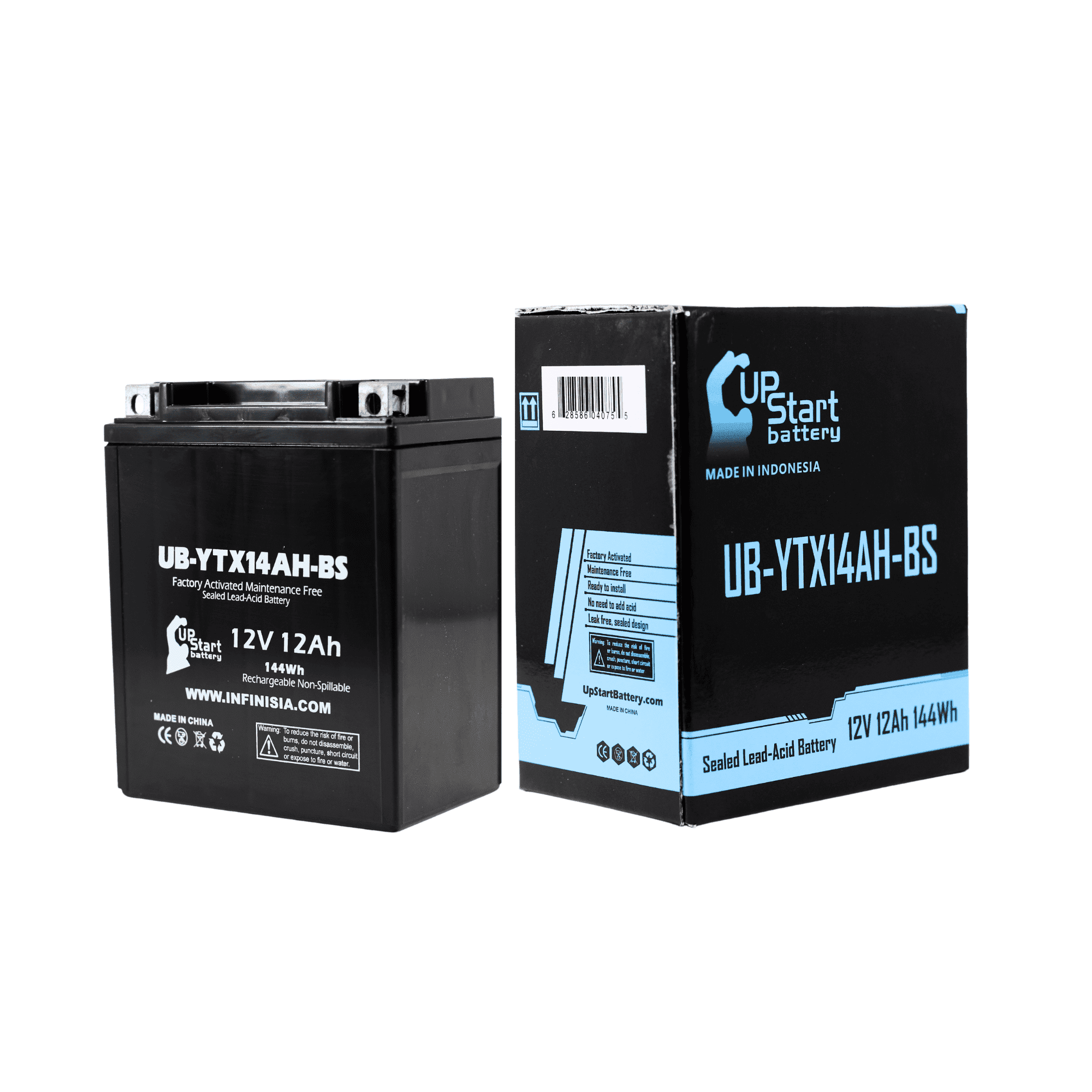 UB-YTX14AH-BS Battery Replacement for 1993 Suzuki LT-F250 QuadRunner ...