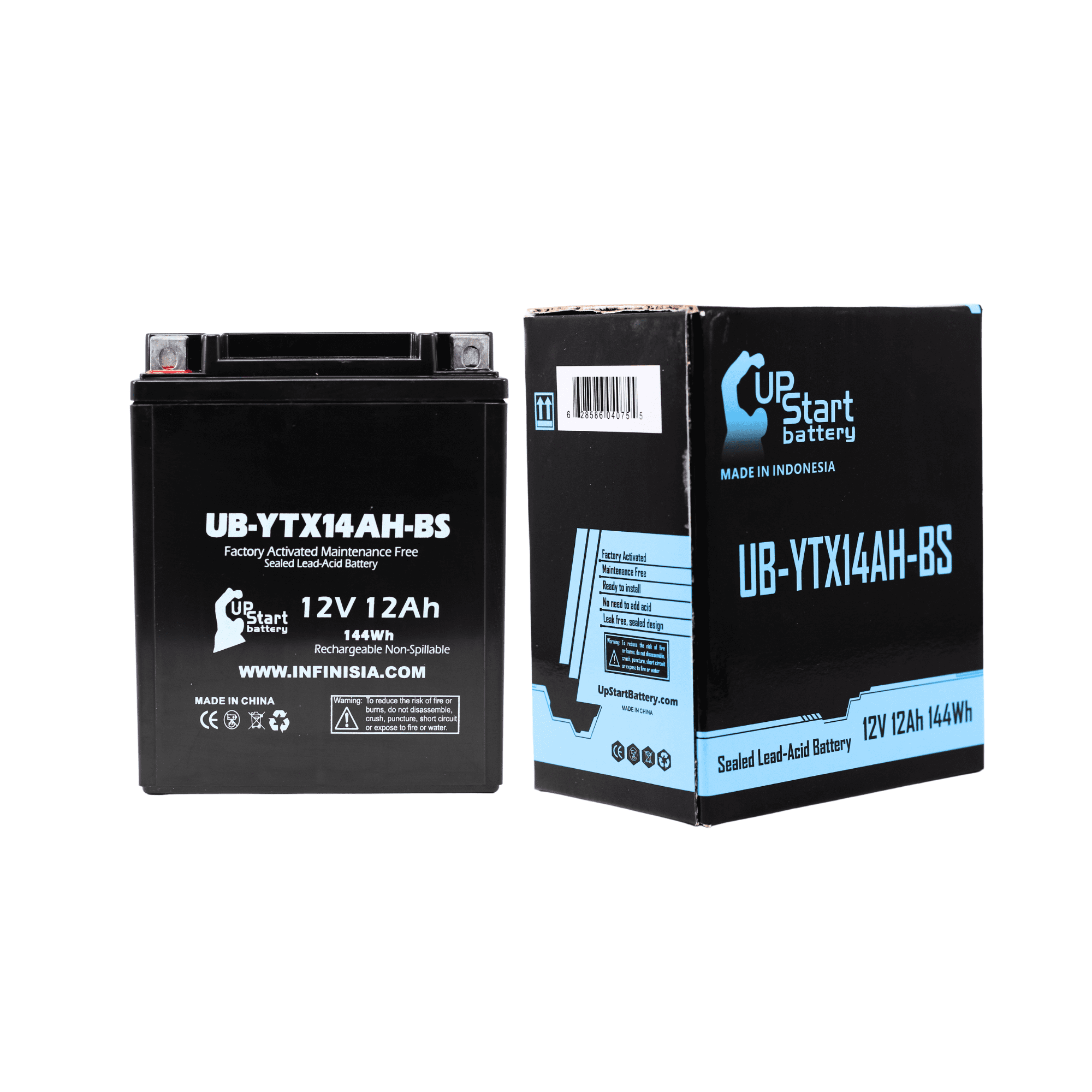 UB-YTX14AH-BS Battery Replacement for 2006 Yamaha YFM40FW Kodiak ...