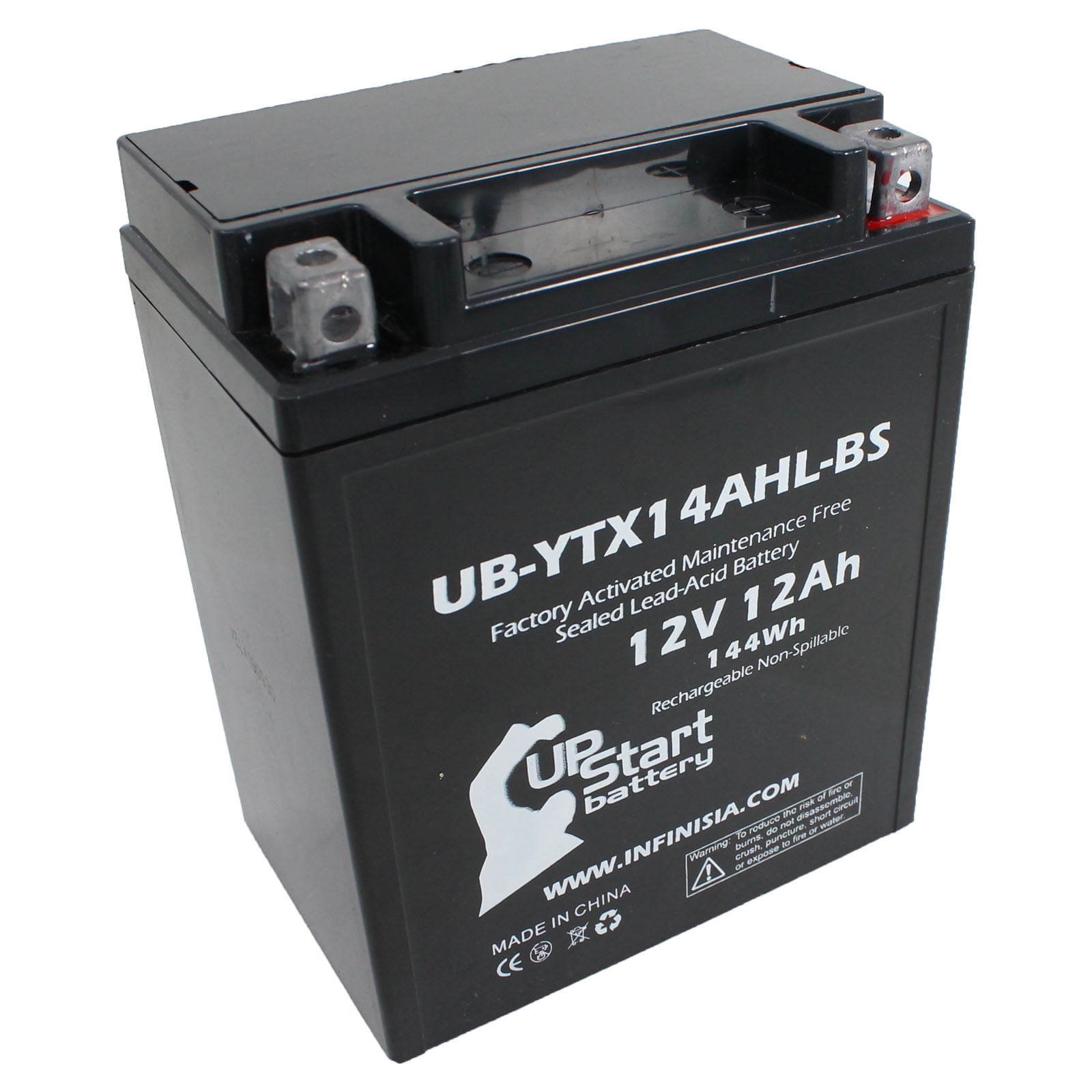 UB-YTX14AHL-BS Battery Replacement for 2003 Kawasaki EX500-D Ninja 500 ...