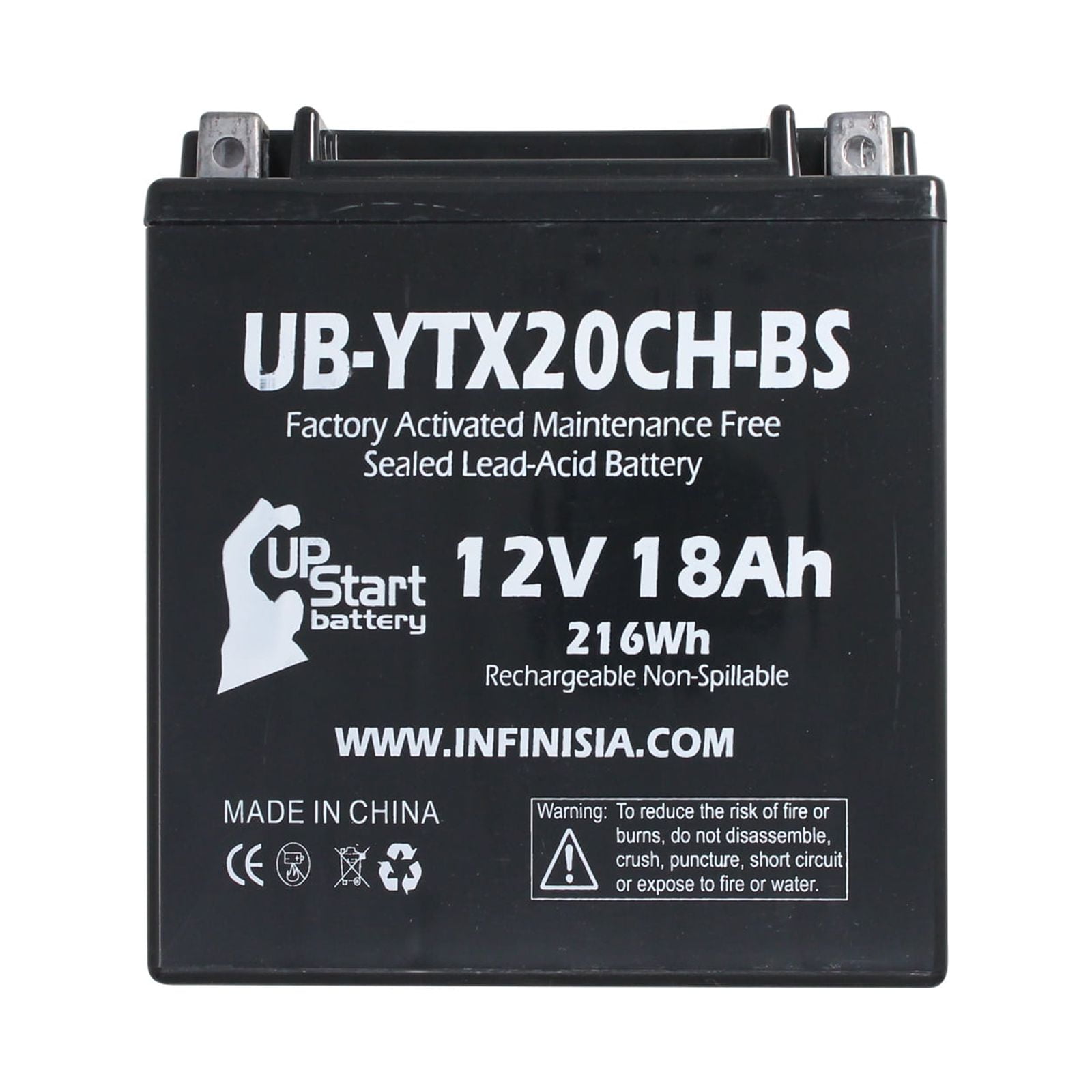 UB-YTX20CH-BS Battery Replacement for 2006 Suzuki LT-A700X King Quad ...