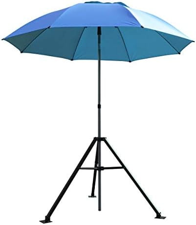 UB250 Core Flame-Resistant Industrial Umbrella, Blue & Tripod Stand Set ...