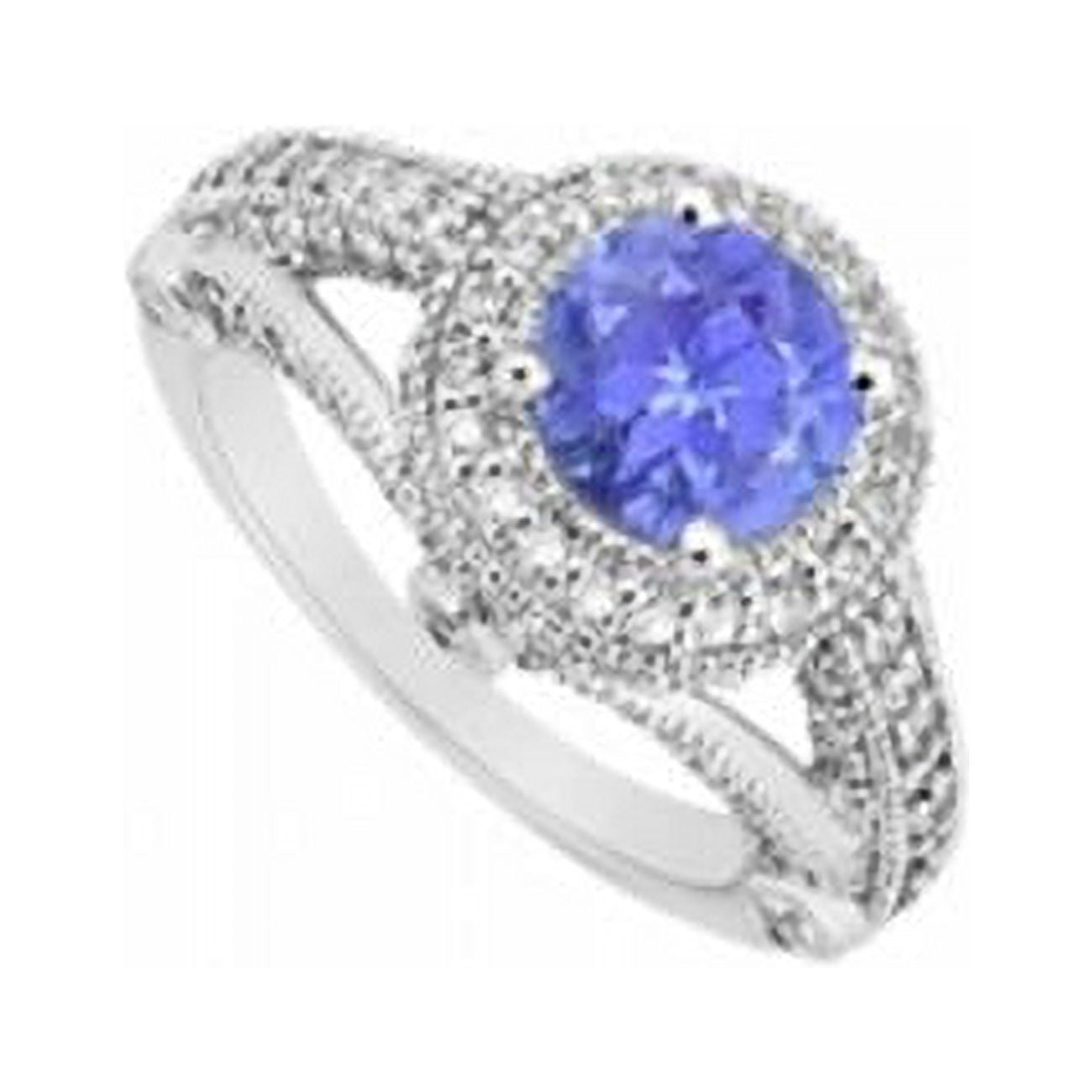 UBJ6969W14DTZ-110RS4 Tanzanite & Diamond Engagement Ring 14K White Gold ...