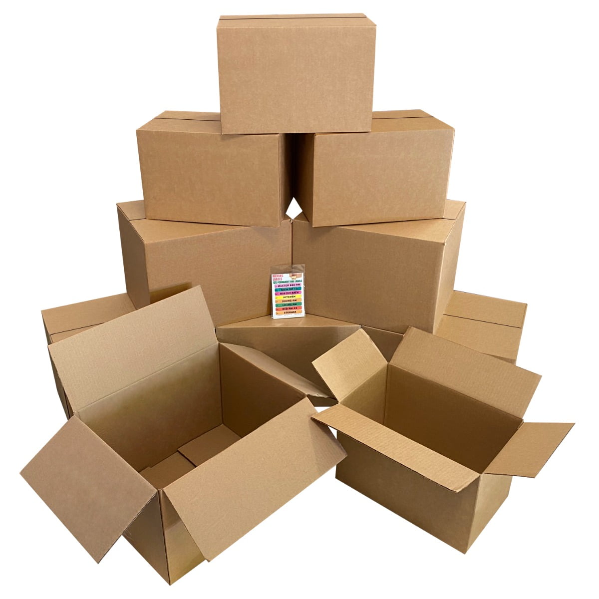UBMOVE Moving Box Combo Pack - 4 Smalls, 6 Mediums, & Moving Labels ...