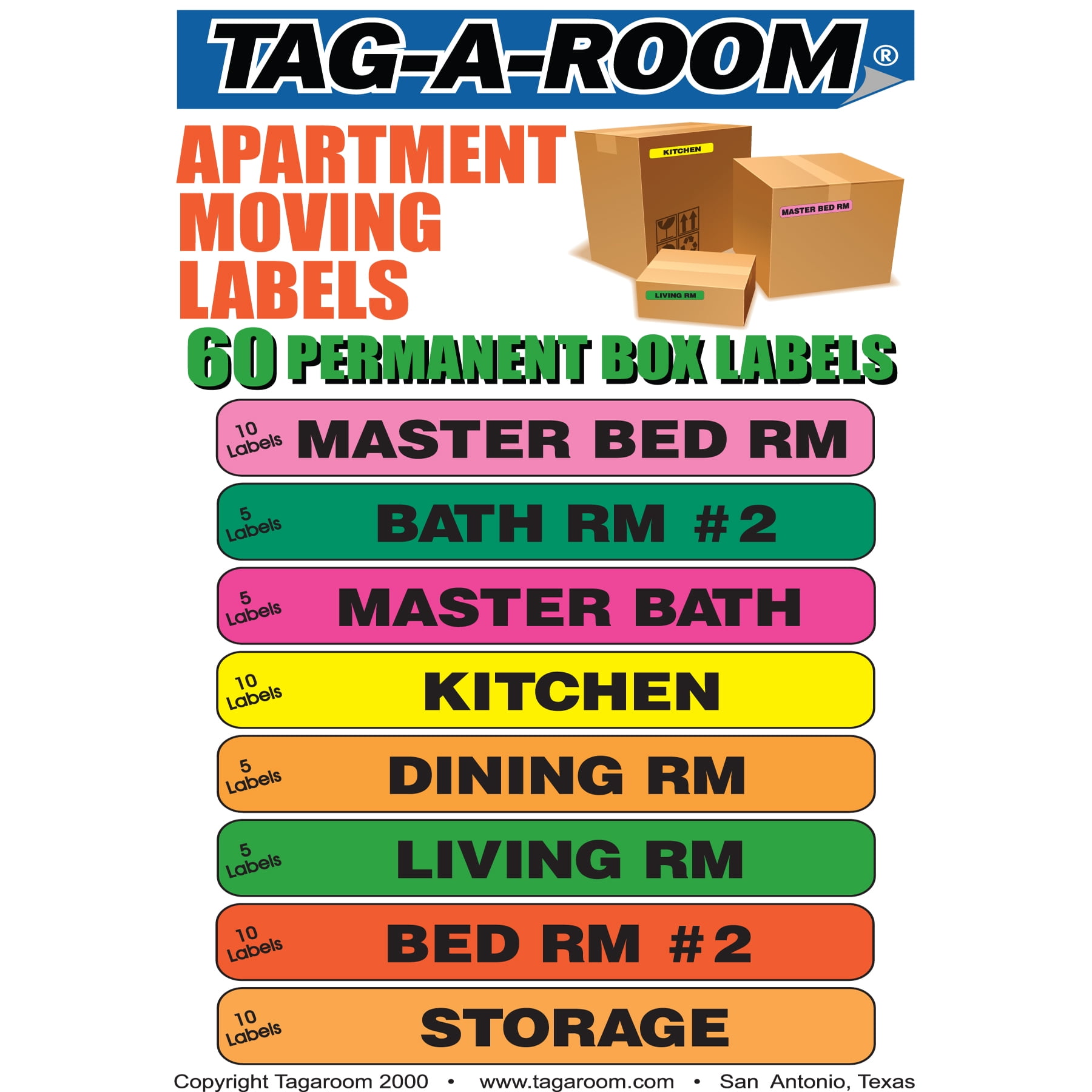 UBMOVE Multi-Colored Apartment Moving Labels, 60 Adhesive Color-Coded ...