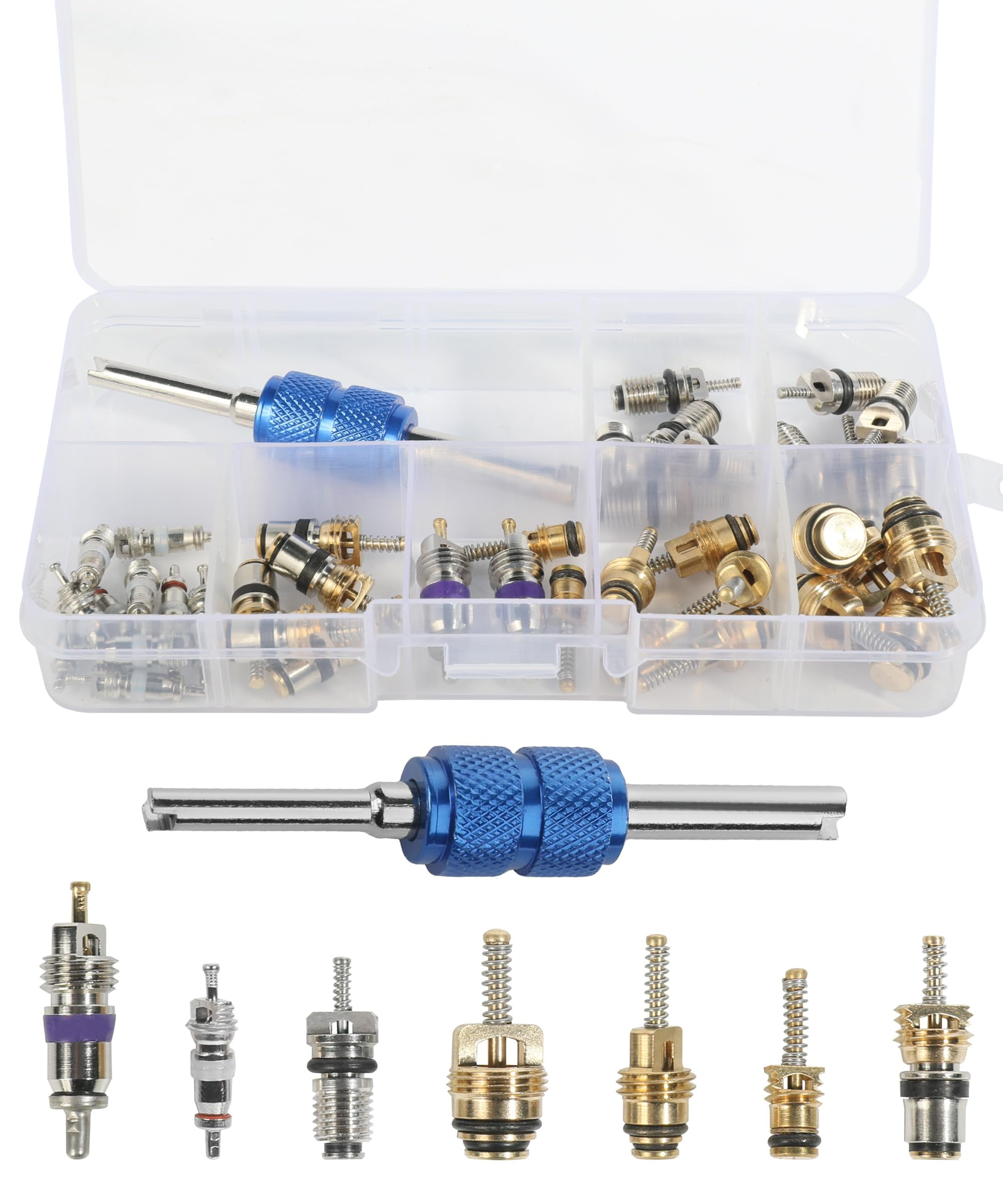 UBOG 40PCS AC Schrader Valve Kit,AC Valve Core Removal Tool,Car ...