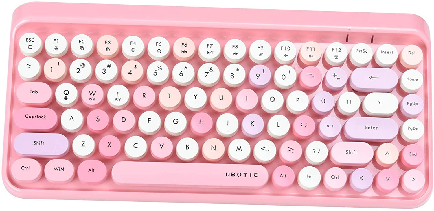 UBOTIE Portable Bluetooth Colorful Computer Keyboards, Wireless Mini ...