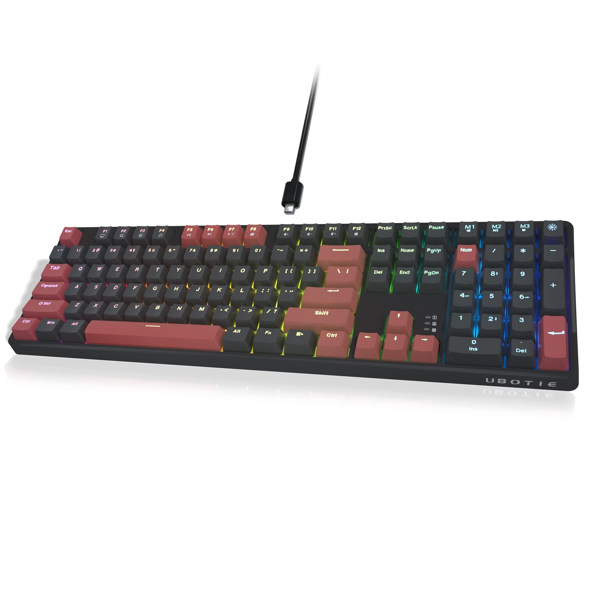 UBOTIE Wired Gaming Mechanical Keyboard, Hot Swappable Office Game Mode ...