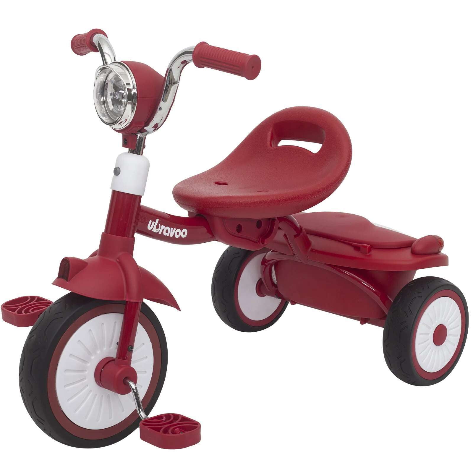 UBRAVOO Baby Foldable Tricycle Trike Pedals,Unique PU Wheels with ...