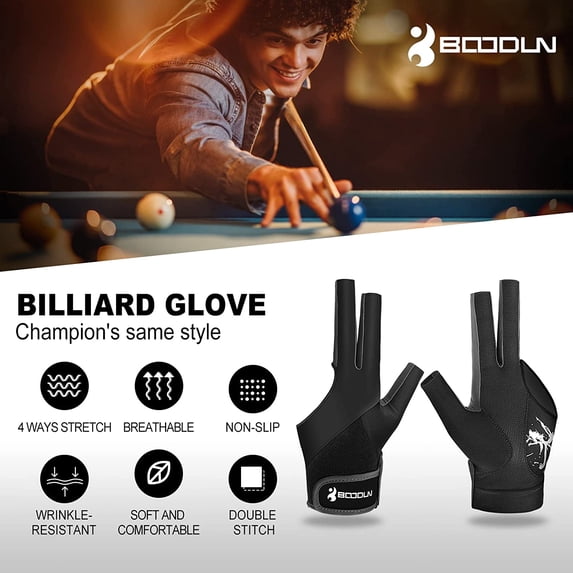 UBSWF-Billiard Pool Gloves for Left Hand 3 Finger, Splicing Process ...