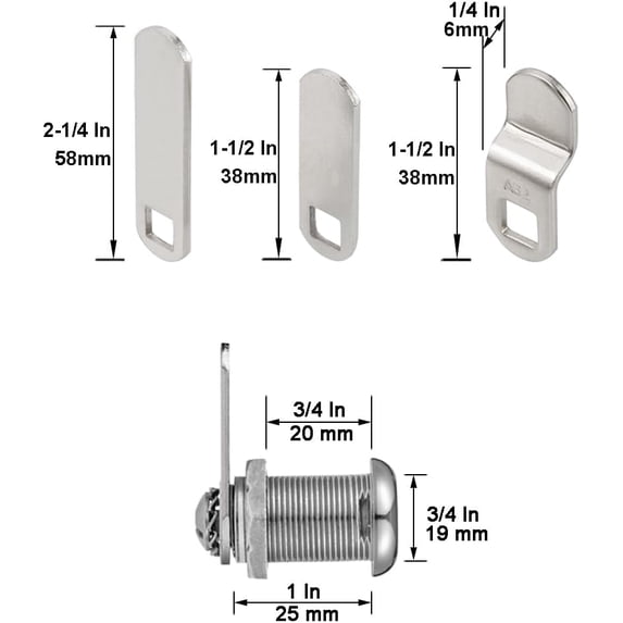 UBSWF-Cabinet Cam Locks Keyed Alike, 1\u201d Cylinder Cam Locks for ...