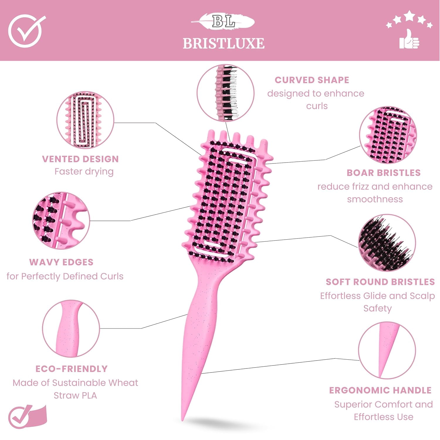 UBSWF-Curl Defining Brush for Curly Hair, Ultimate Vented Combine 3 ...