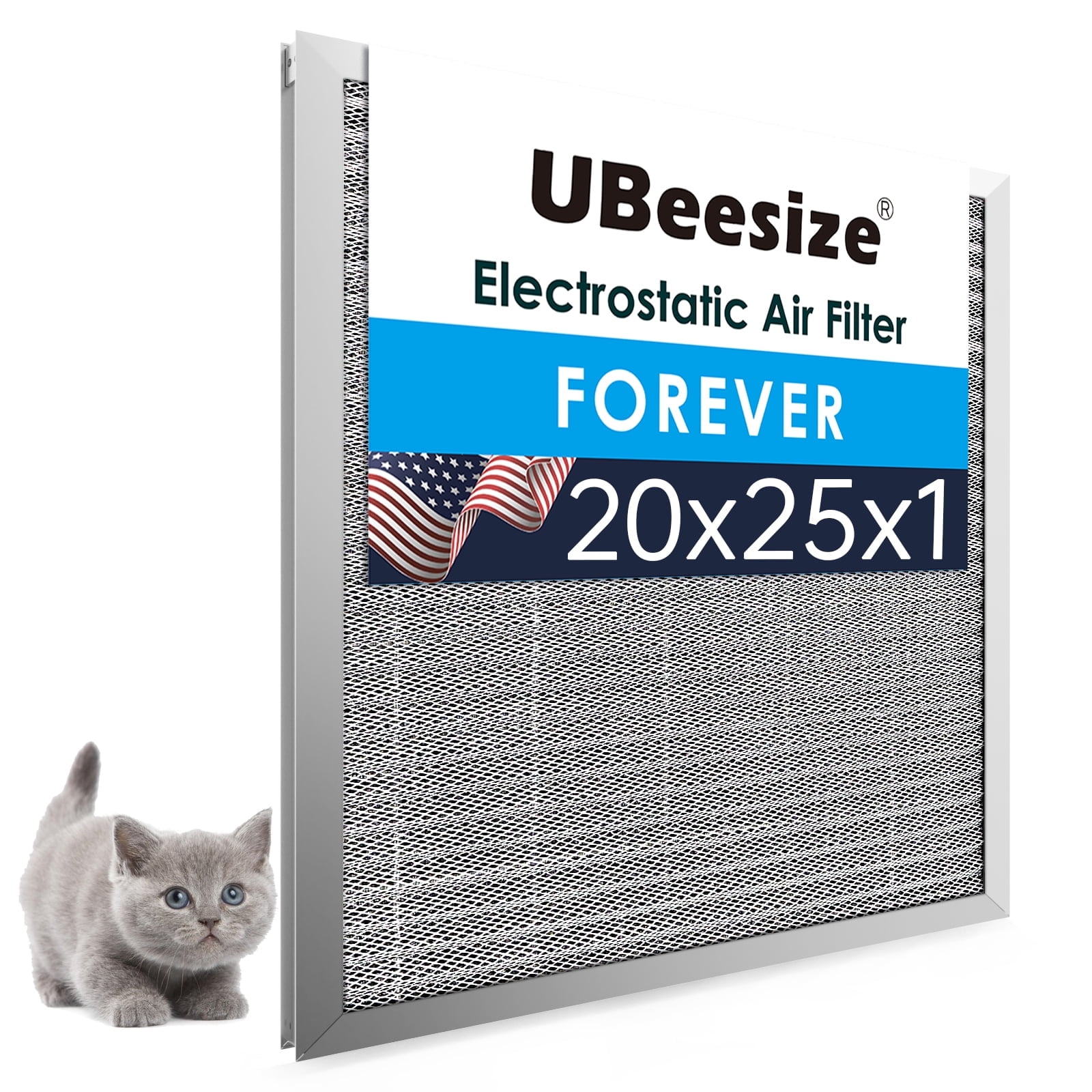 UBeesize Reusable Washable MERV 8 HVAC AC Furnace Filter 20x25x1 ...