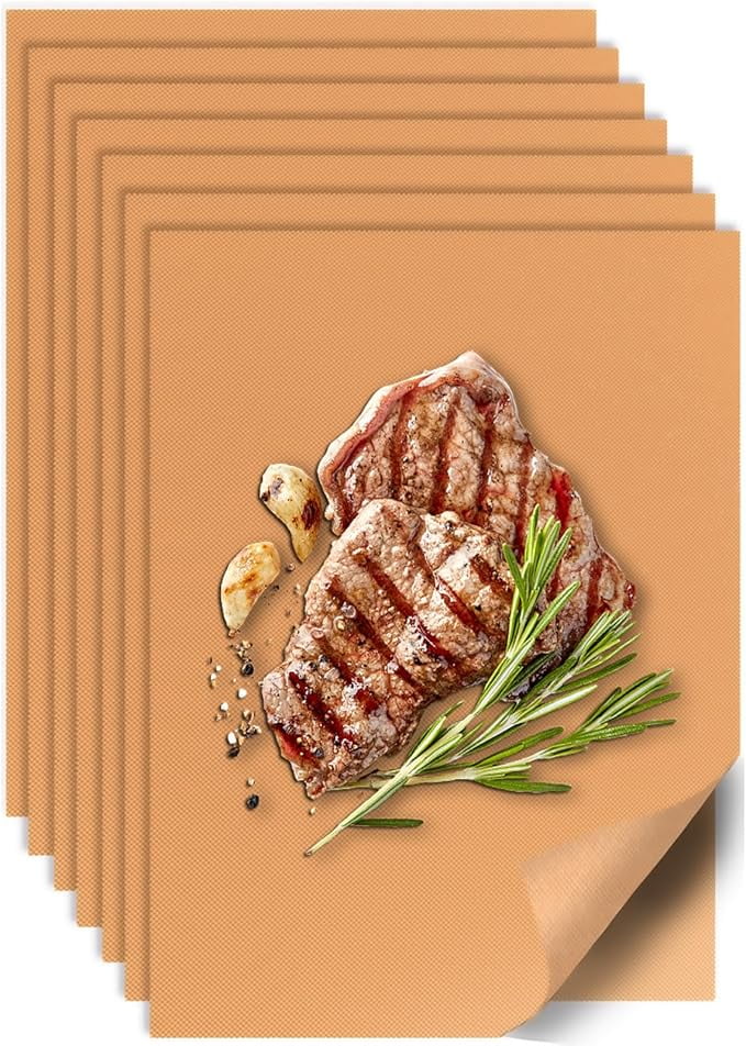 UBeesize 7 Pack Copper Grill Mats for Outdoor Grill, Heavy Duty BBQ ...