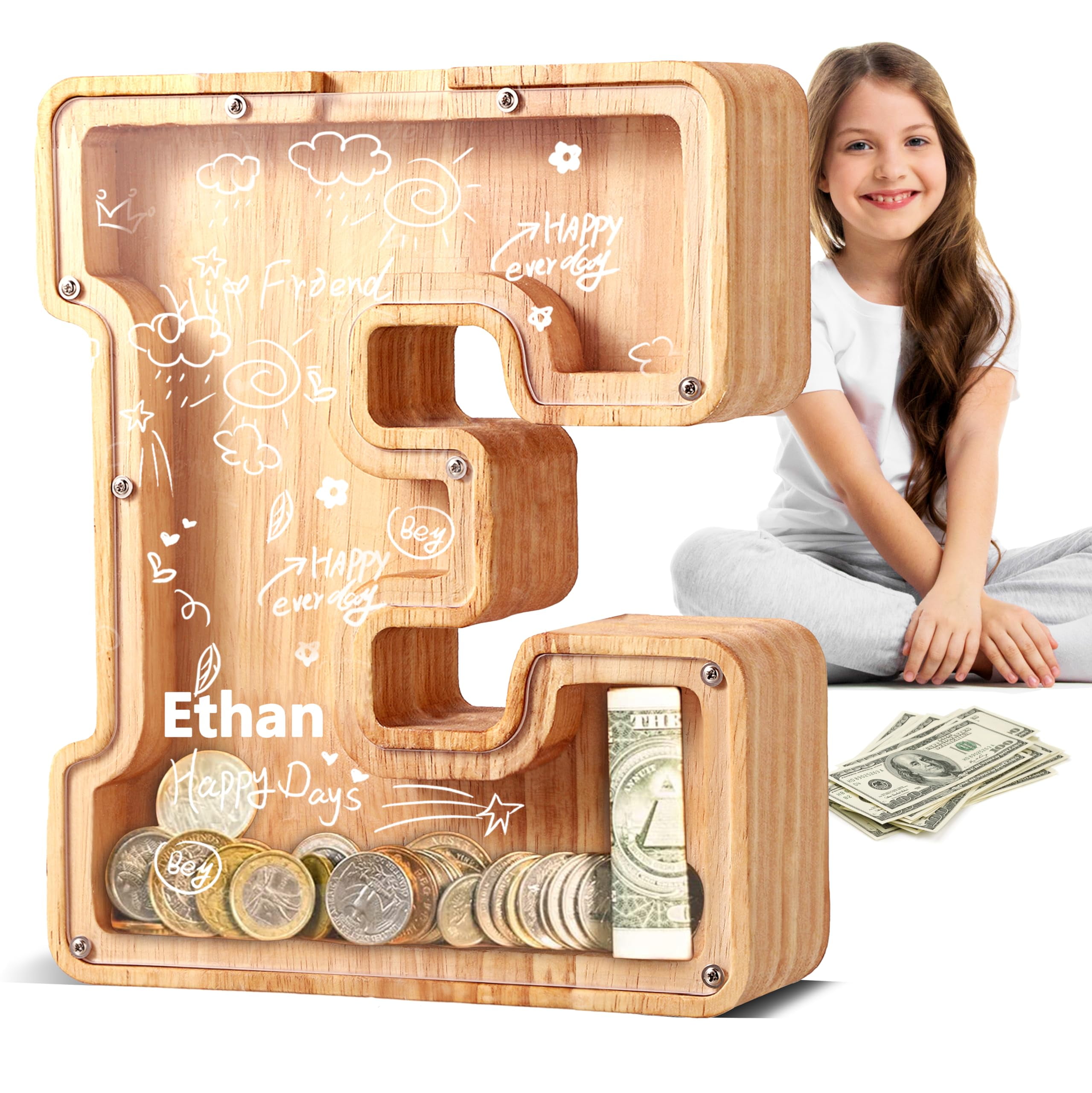 UBeesize Large Piggy Banks Twenty-Six English Alphabet Letter for Boys ...
