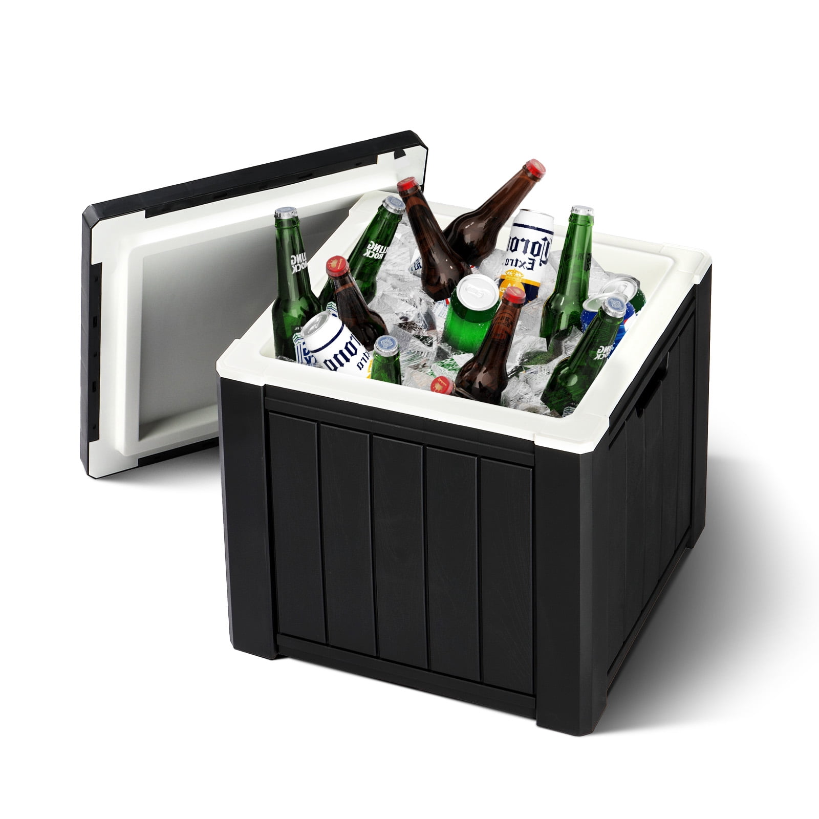 UBesGoo 10-Gallon Outdoor Cooler Table - Portable Ice Bucket Side Table ...