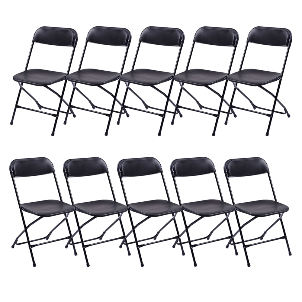 "UBesGoo 10 Pack Plastic Folding Chairs, Lightweight and Portable ...