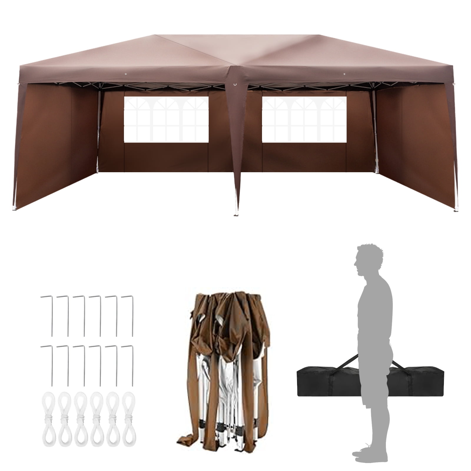 UBesGoo Outdoor Waterproof Canopy Tent, 10' x 20' with 4 Removable ...