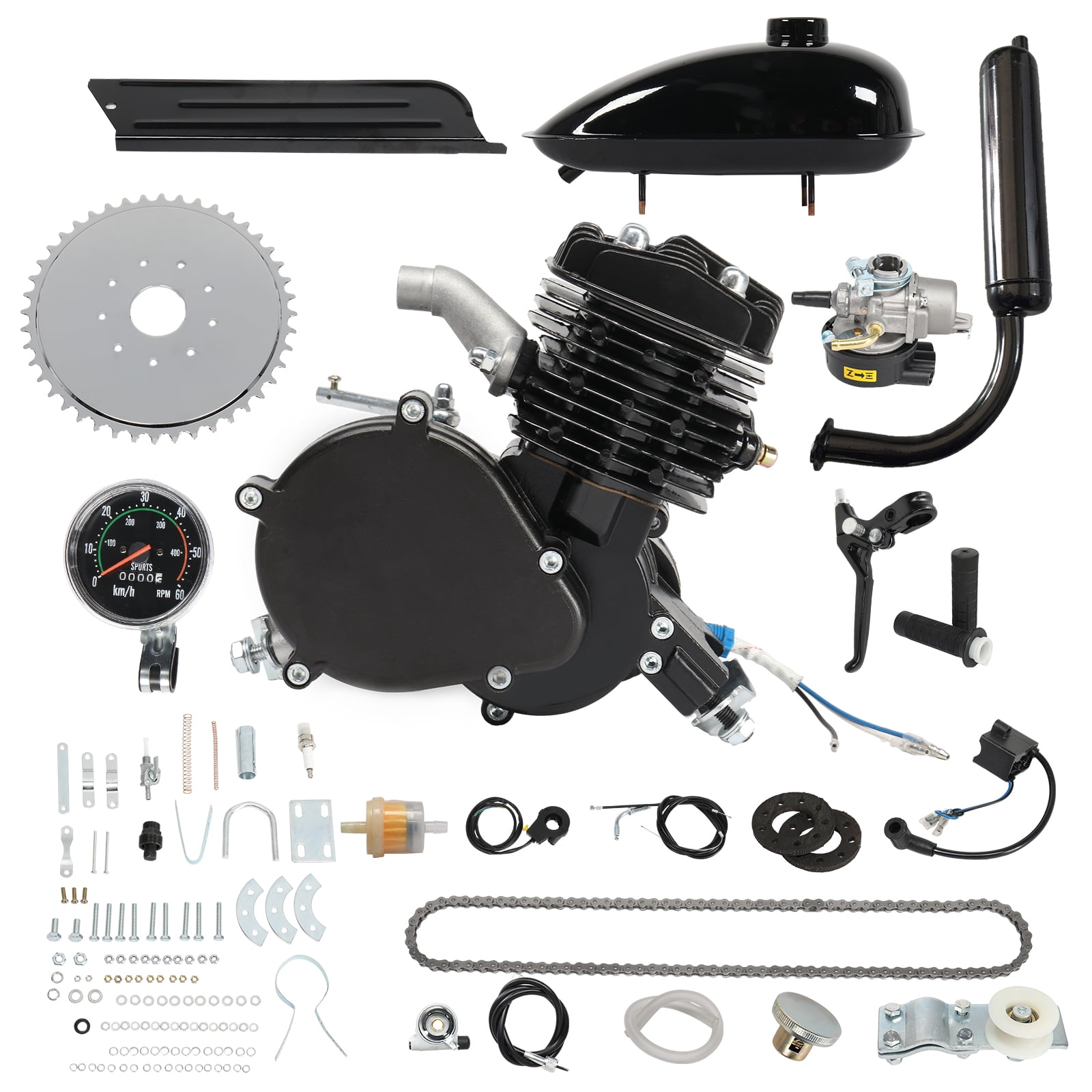 UBesGoo 100cc Gas Conversion Bicycle Engine Kit, 2-Stroke Bike Motor ...