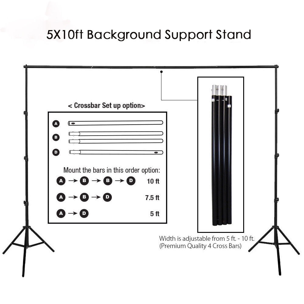 UBesGoo 10ft Adjustable Heavy Duty Photography Studio Backdrop Stand ...