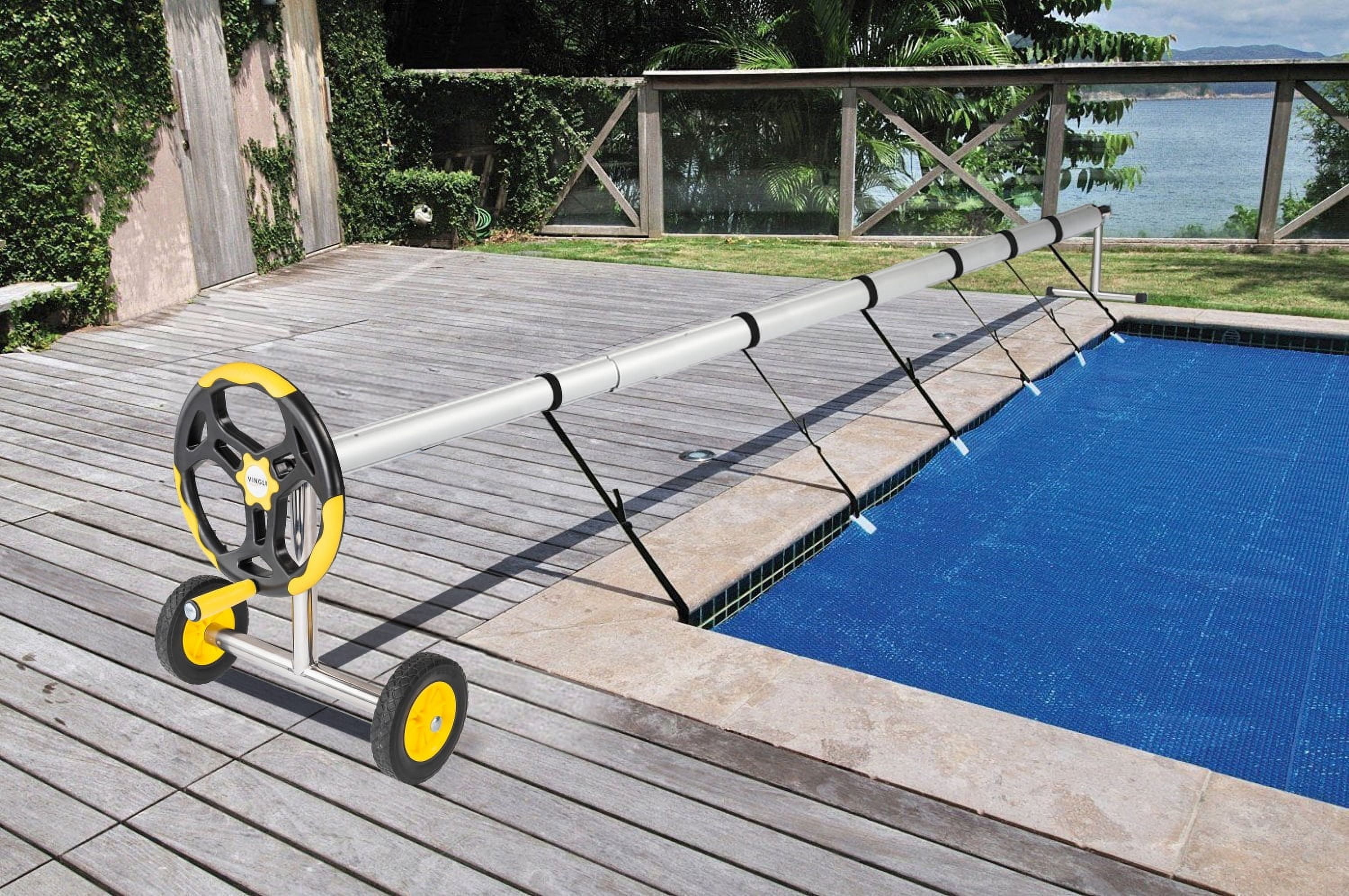 UBesGoo 18 Feet Pool Cover Reel Set Aluminum Solar Swimming Inground ...