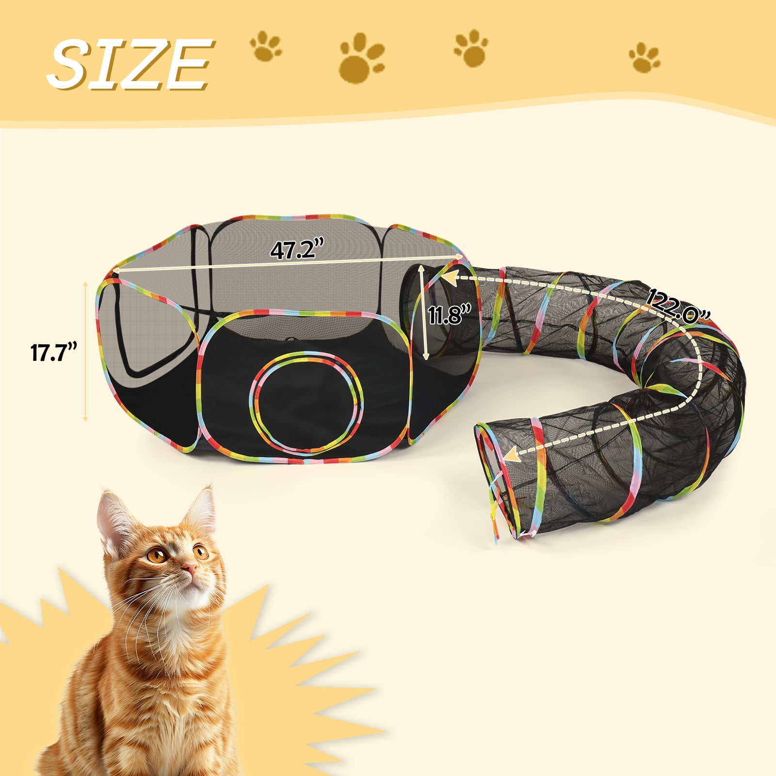 UBesGoo 18 Inch Outdoor Cage Free Cat Enclosure, Portable Outdoor Cat ...