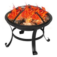 Ktaxon 30 inch Wood Fire Pit Burning Firepit Large Steel with Removable ...