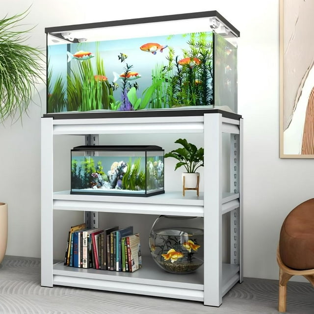 UBesGoo 3-Tier Fish Tank Rack Shelf 40-50 Gallon Adjustable Fish Tank ...