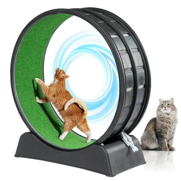 Ktaxon Cat Exercise Wheel 31in w/Green Mat & Free Teaser Wand, Safe PP ...