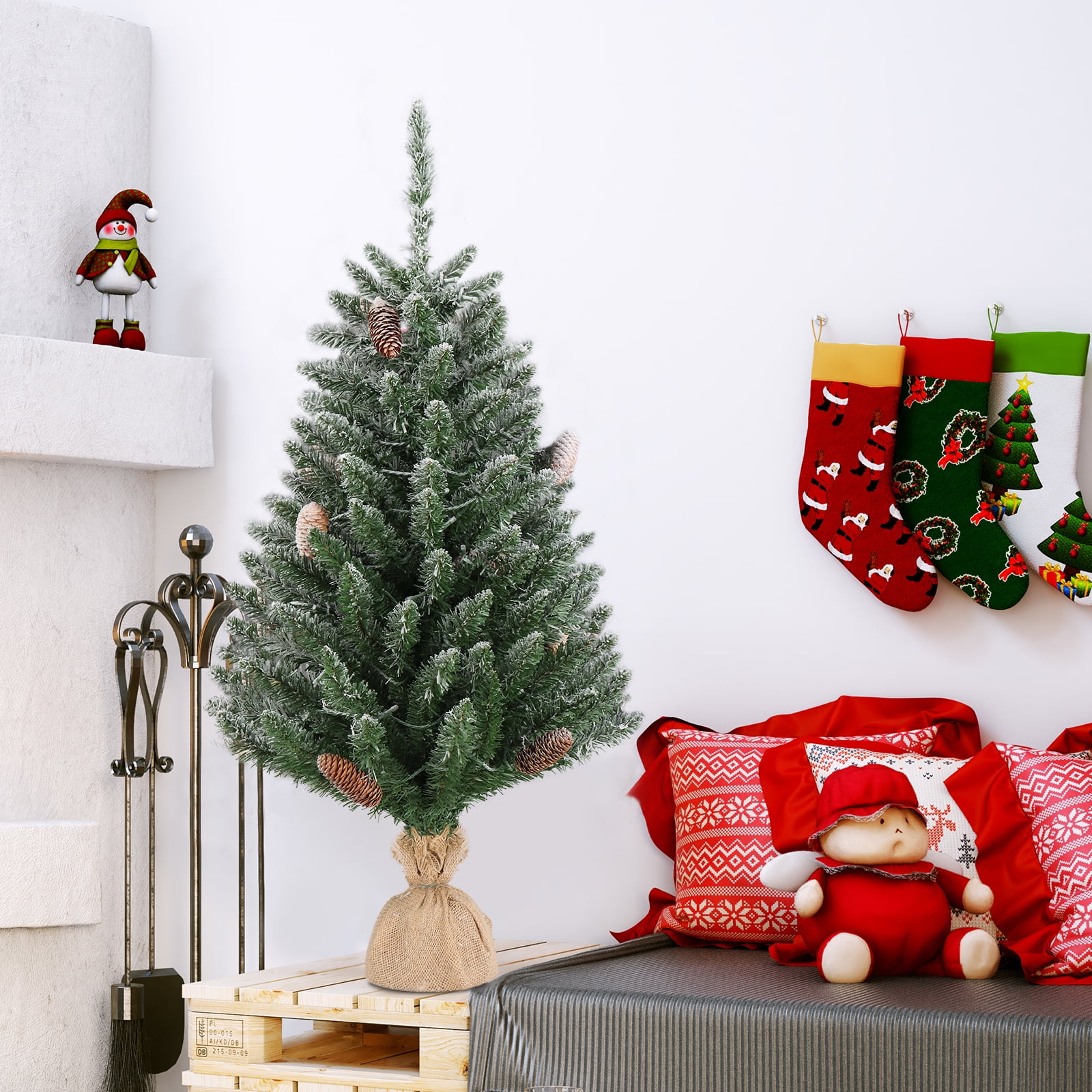 UBesGoo 3ft Pre-lit Artificial Christmas Tree, Mini Xmas Tree for ...