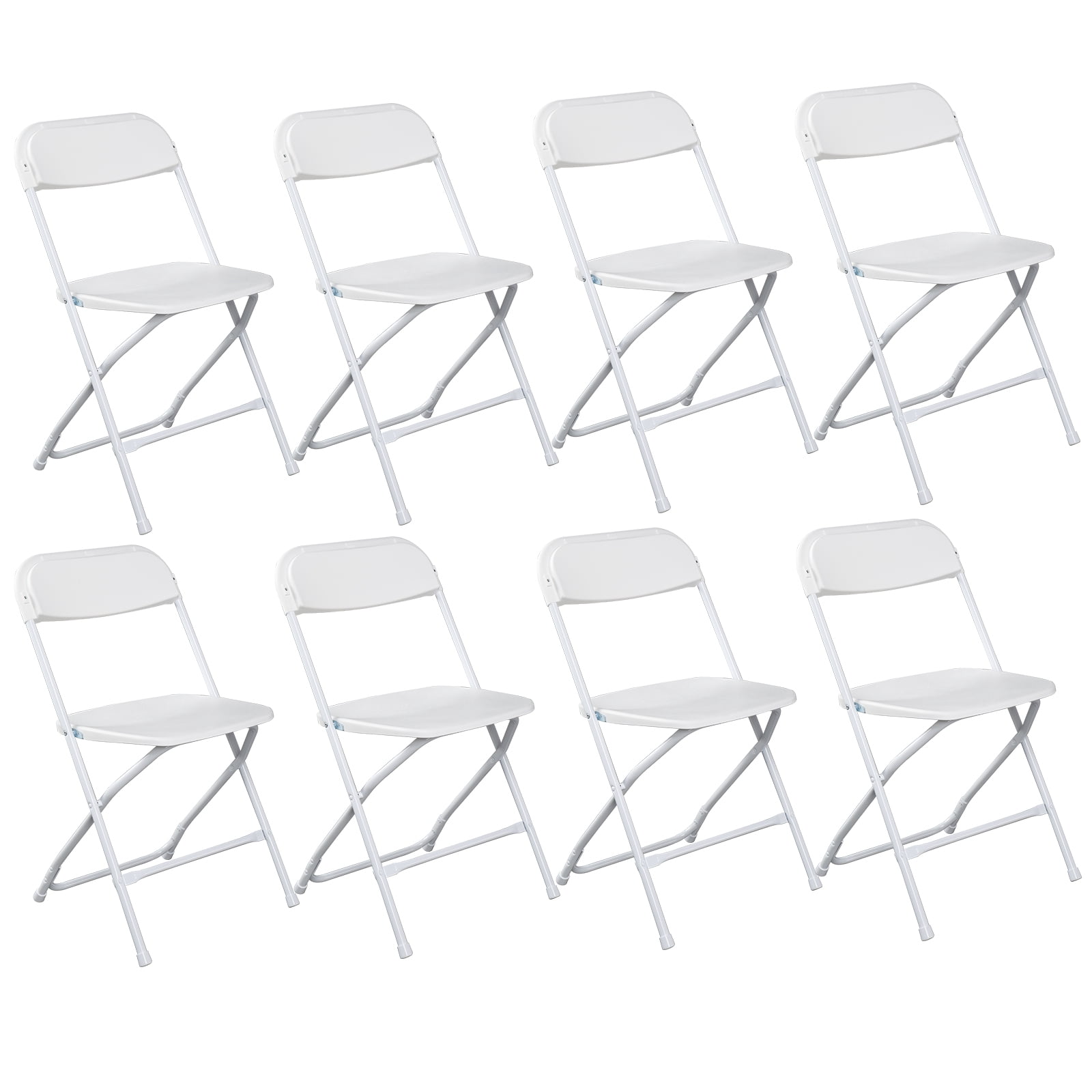 UBesGoo 4-Pack White Folding Chairs, Portable & Durable for Office ...