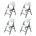 UbesGoo Folding Chairs 4 Pack Portable HDPE Plastic Seat with ...