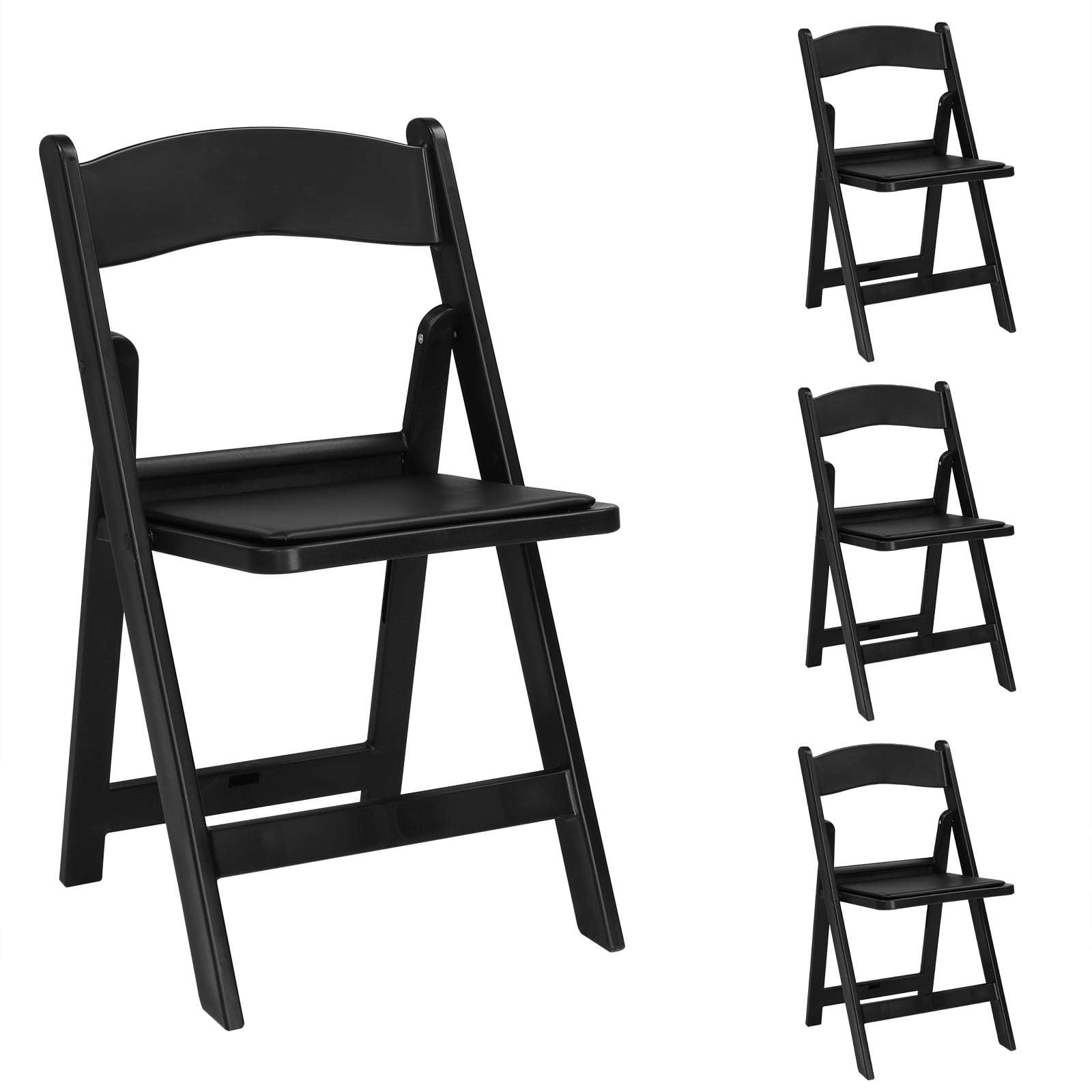 UBesGoo 4 Pack Folding Chairs, Resin Chairs with Padded Seat,Indoor ...